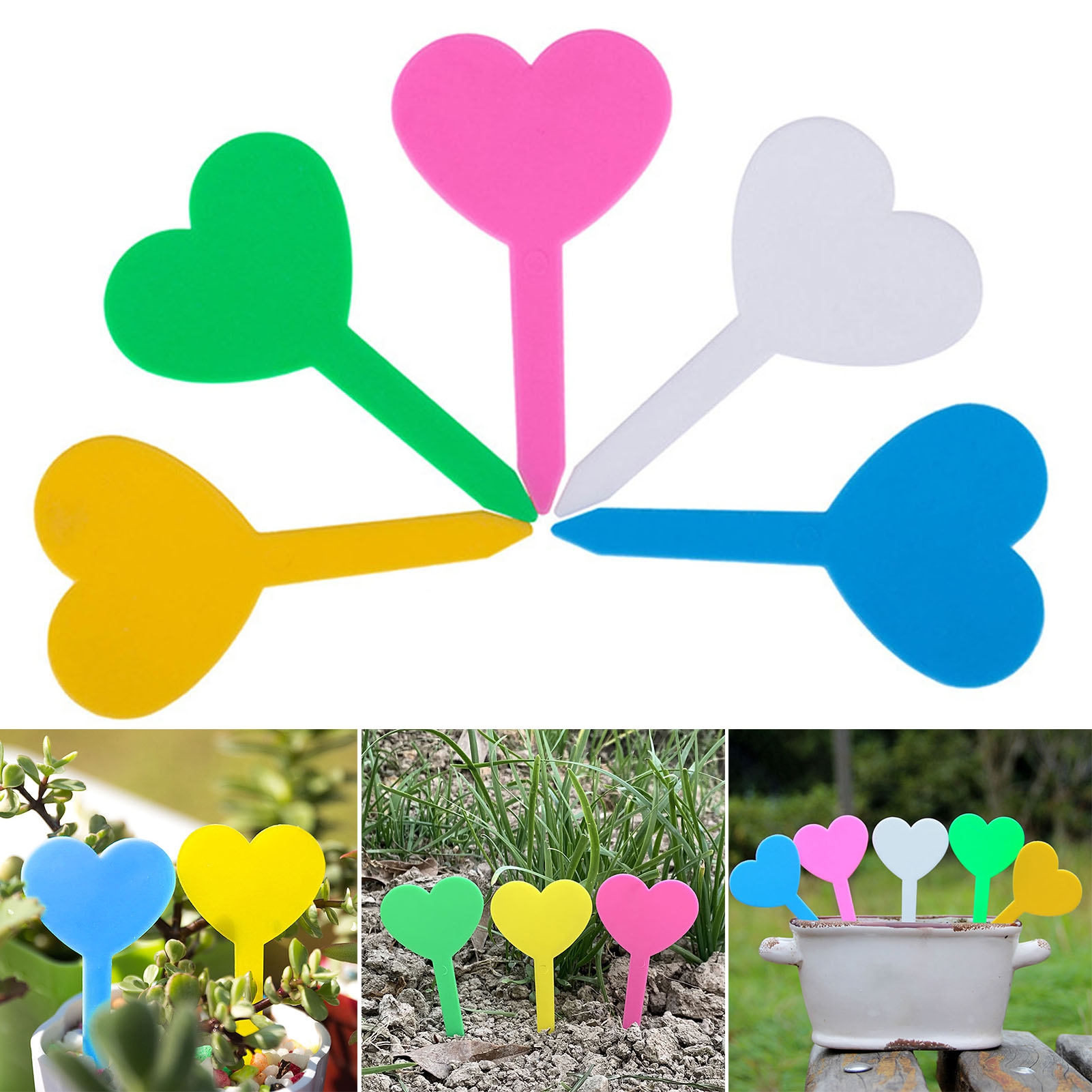 Bolincty Plant Labels 20Pcs Plant Tags for Seedlings Heart-shaped Plant ...