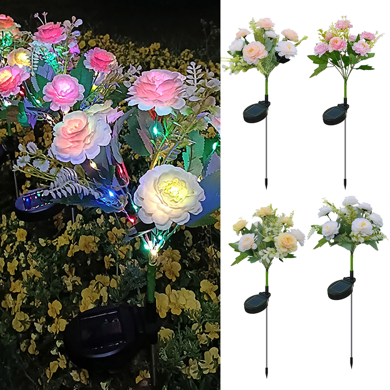 Bolincty Solar Garden Lights Outdoor, Solar Lights Outdoor with 7 ...