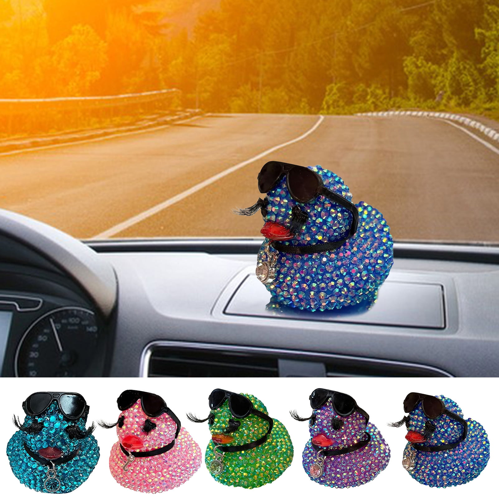 Bolincty Sparkling Rhinestone Duck Figurine Bling Little Duck Statue ...