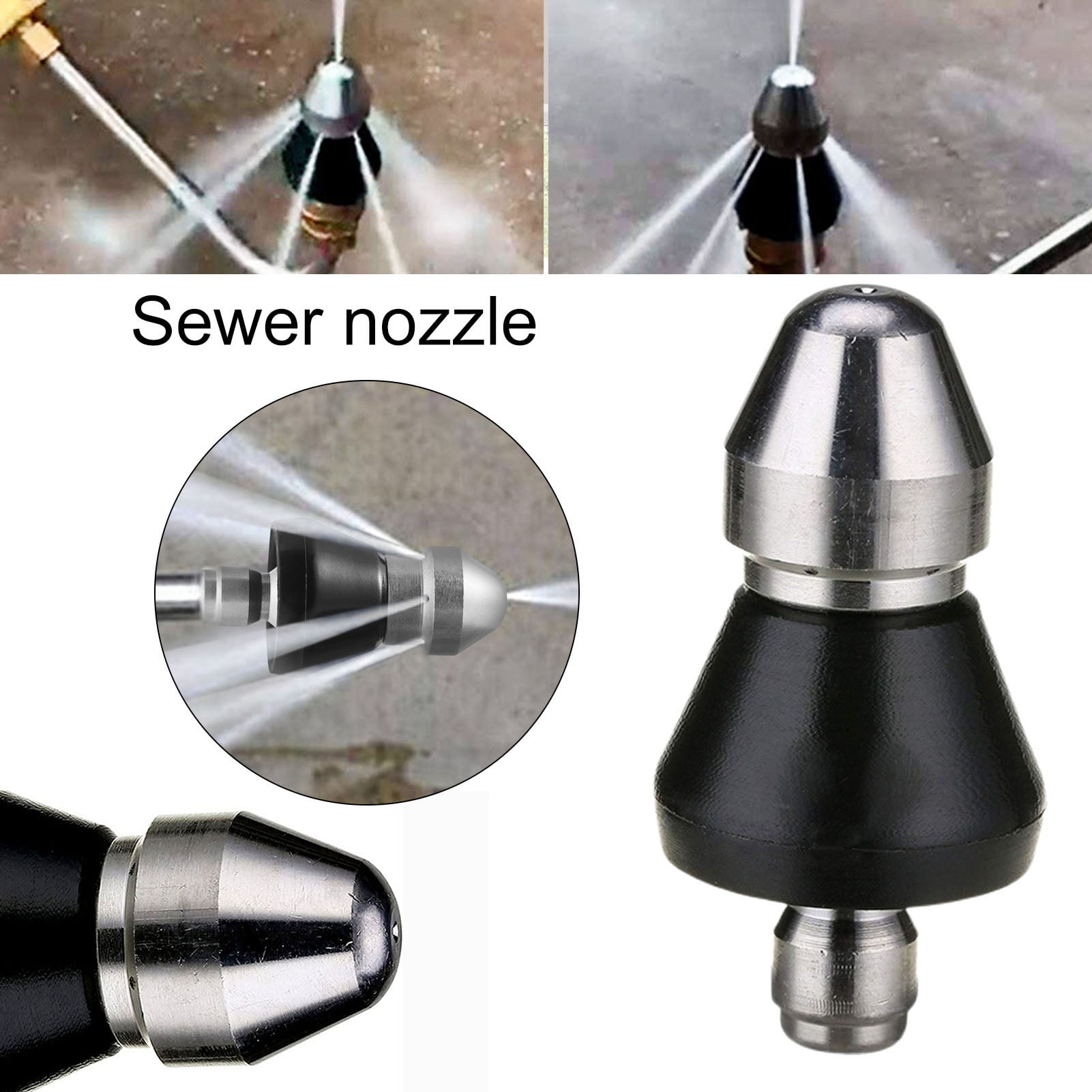 Bolincty Stainless Steel High Pressure Nozzle Sewer Cleaning Tool 1 4