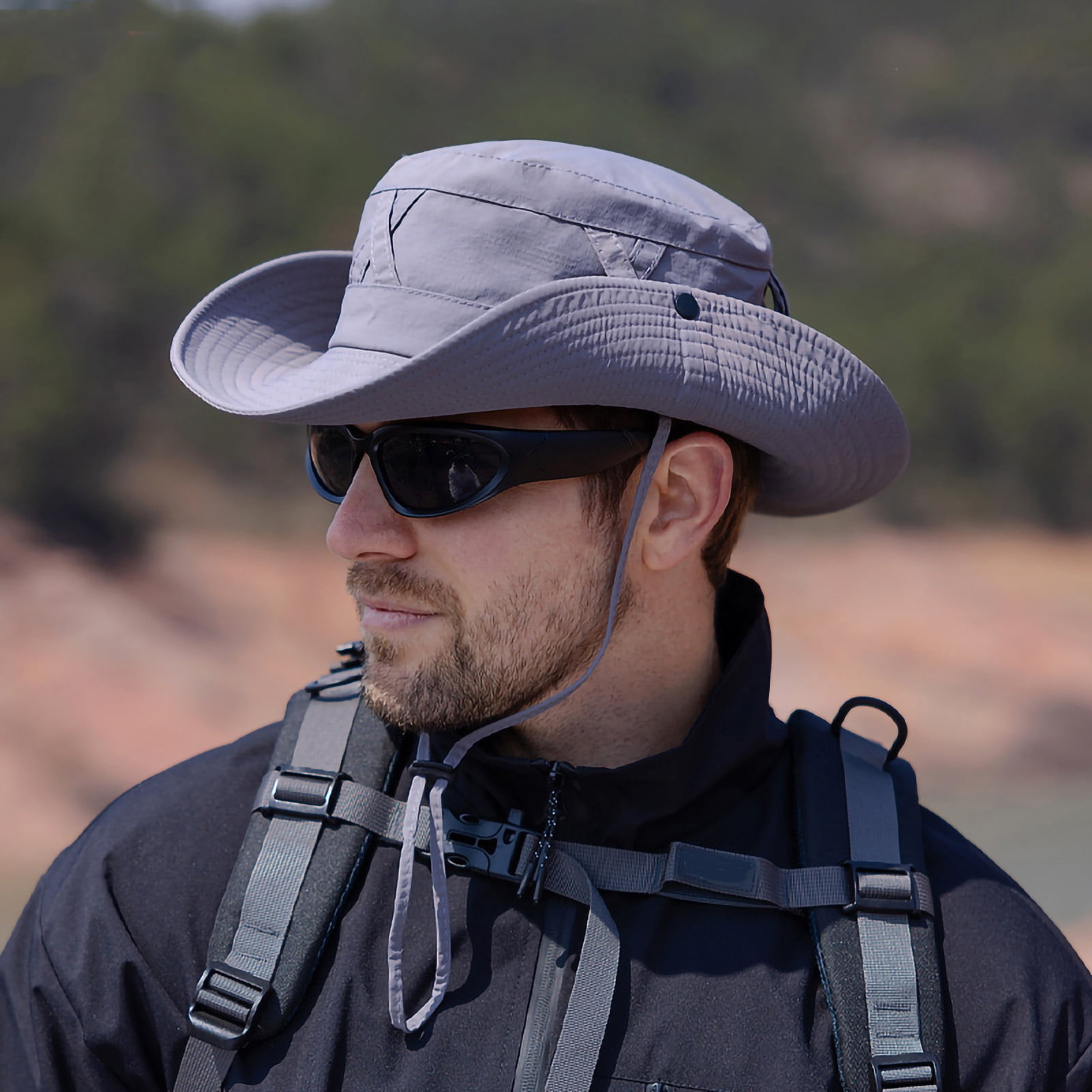 Bolincty Sun Hats for Men Women UPF50+ Wide Brim Cowboy Hat with ...