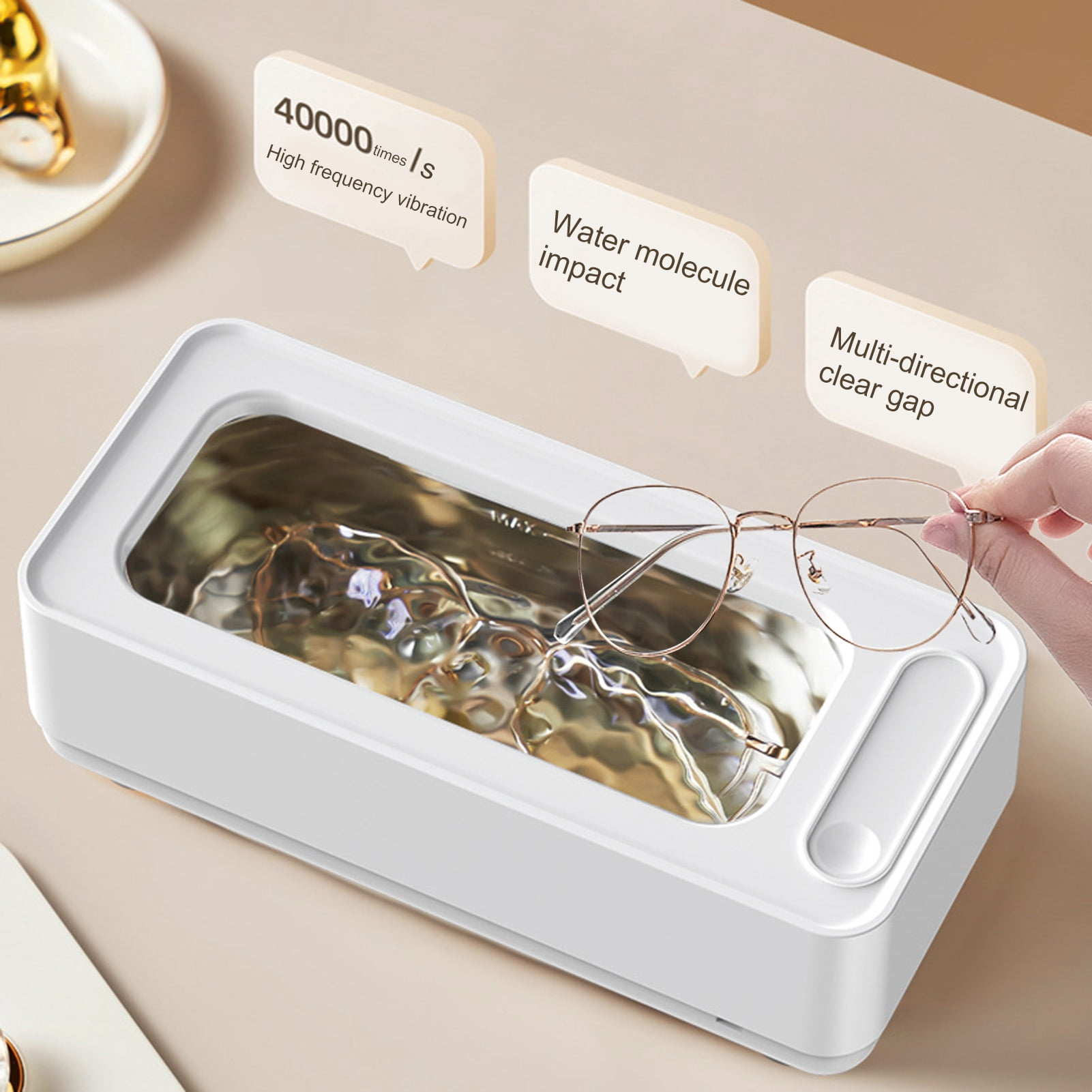 Bolincty Ultrasonic Glasses Cleaner 40KHz High Frequency Stainless Steel Multi-functional ...