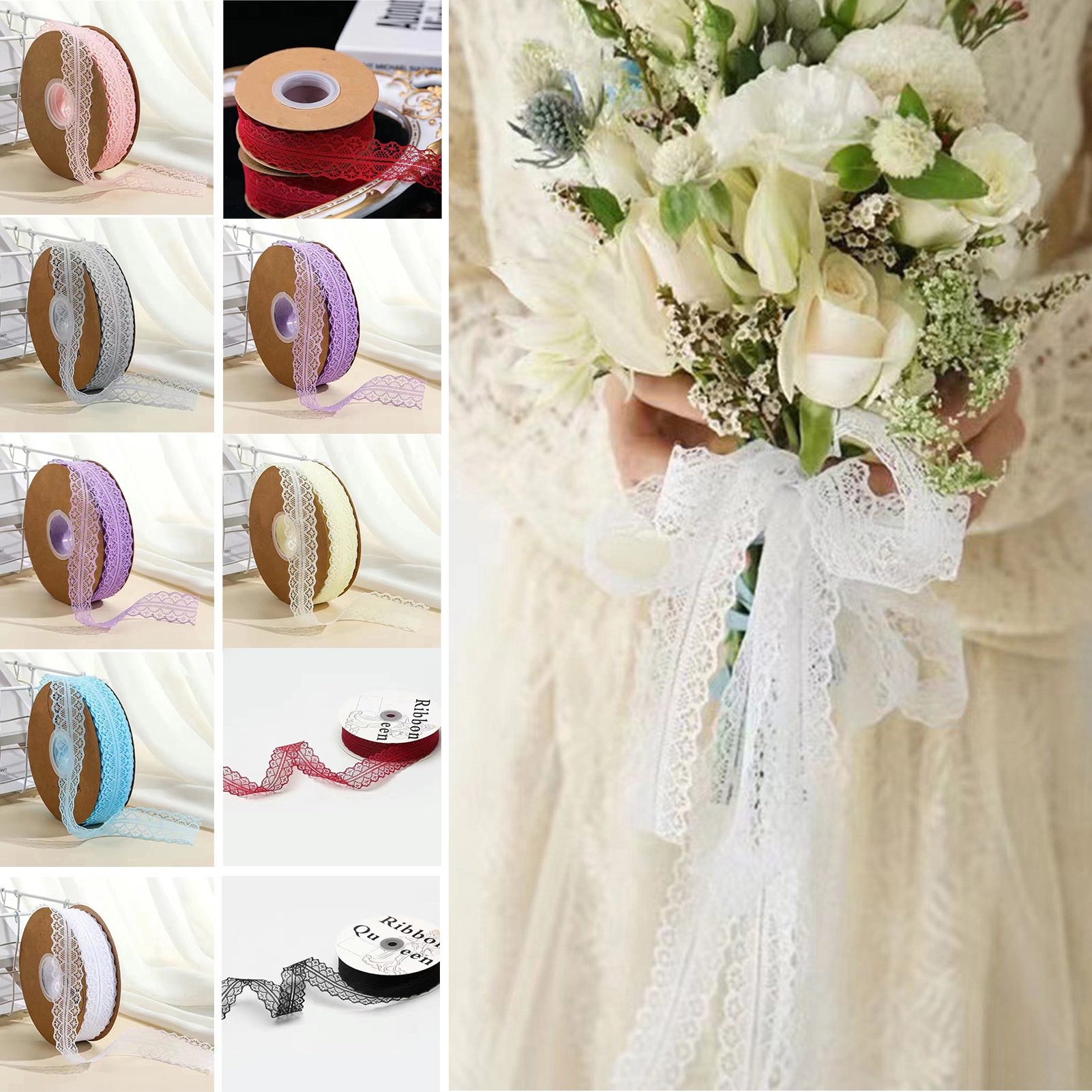 Bolincty Vintage Lace Ribbon Roll Exquisite Hollow Pattern DIY Romance ...