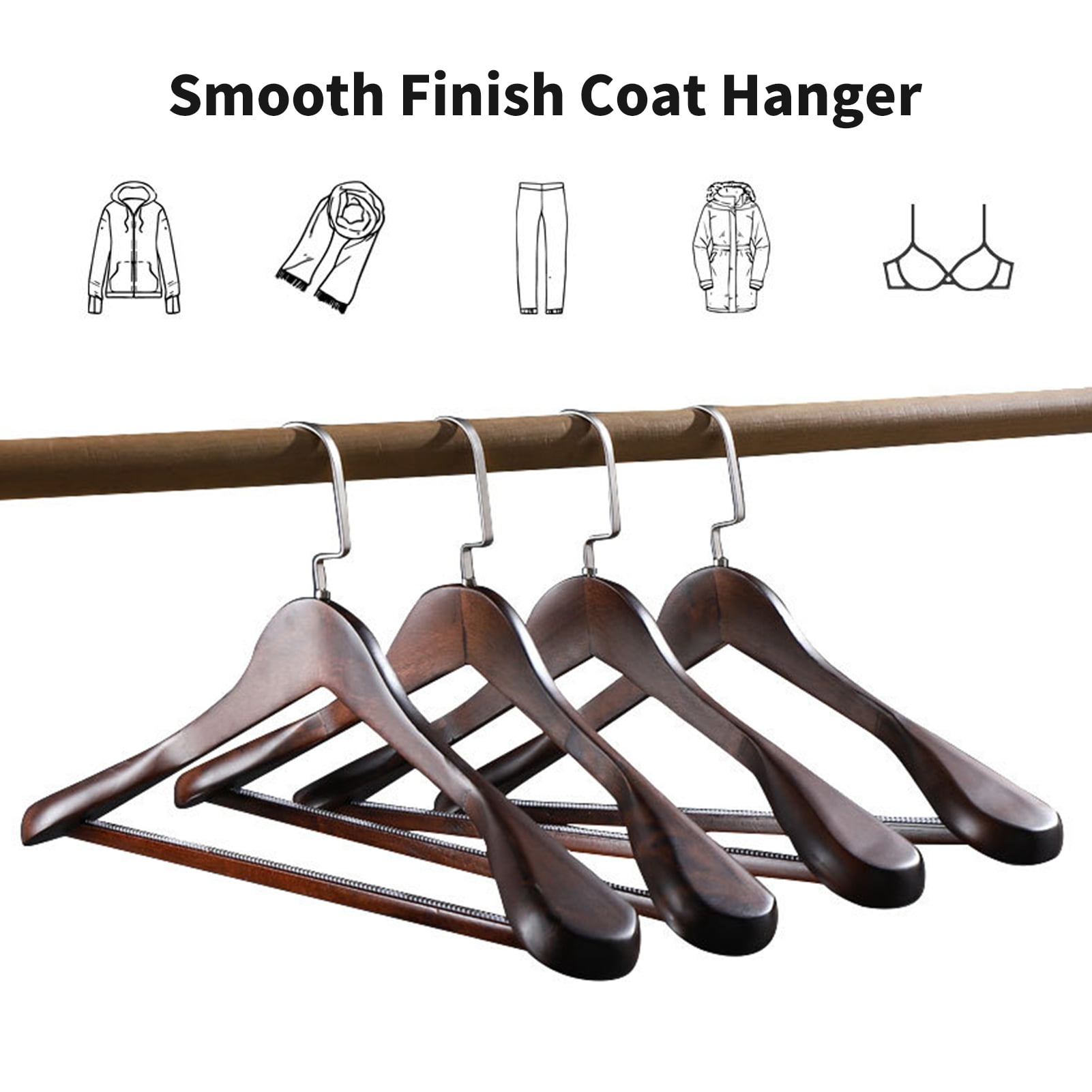 Bolincty Wide Shoulder Hanger with Sturdy Hook Non-slip Space-saving ...