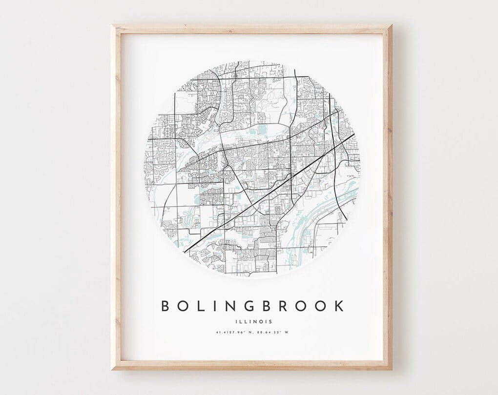 Bolingbrook Map Print, Bolingbrook Map Poster City Wall Art, Il Road ...