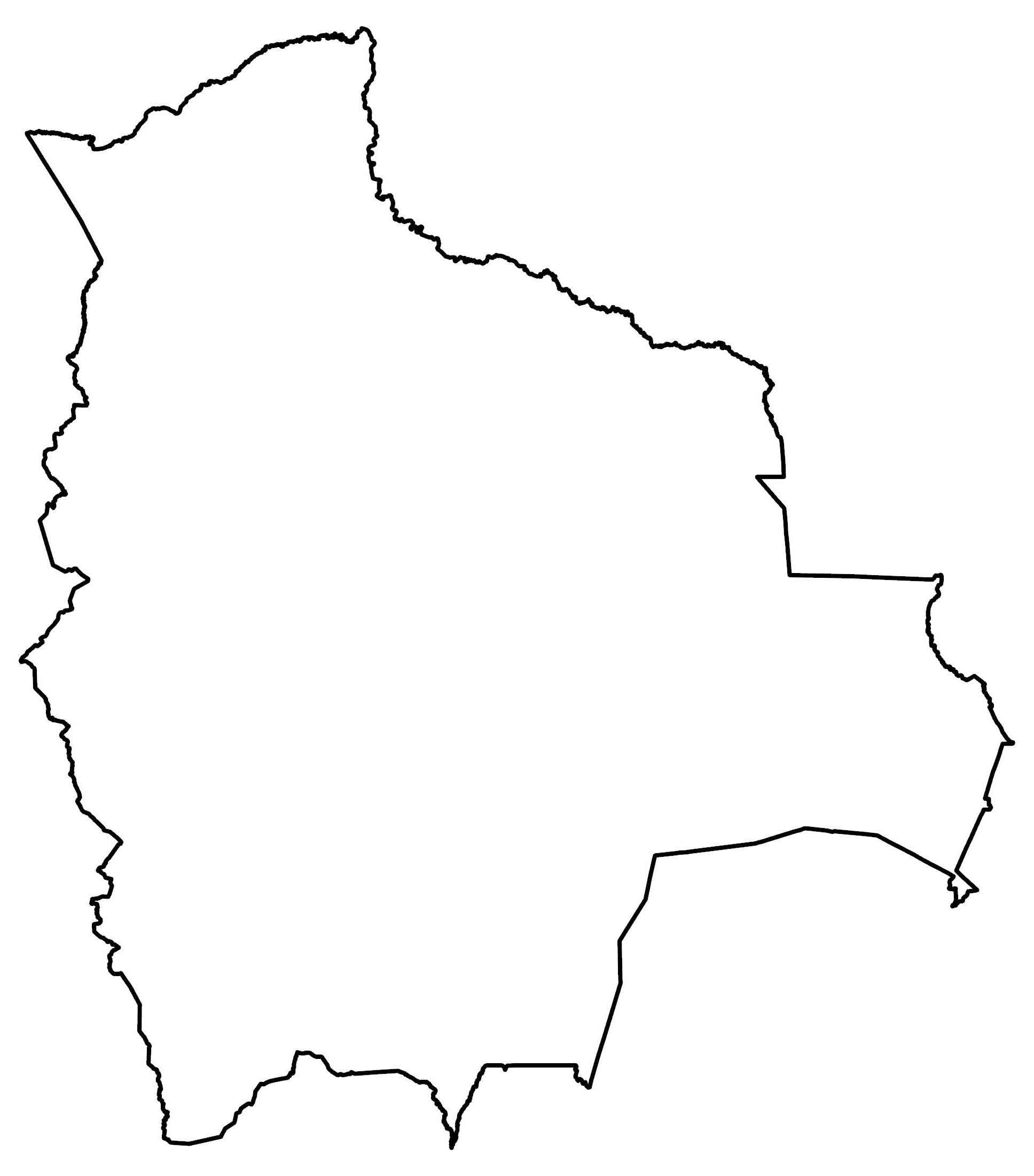 Bolivia Blank Outline Map GLOSSY POSTER PICTURE PHOTO PRINT BANNER ...