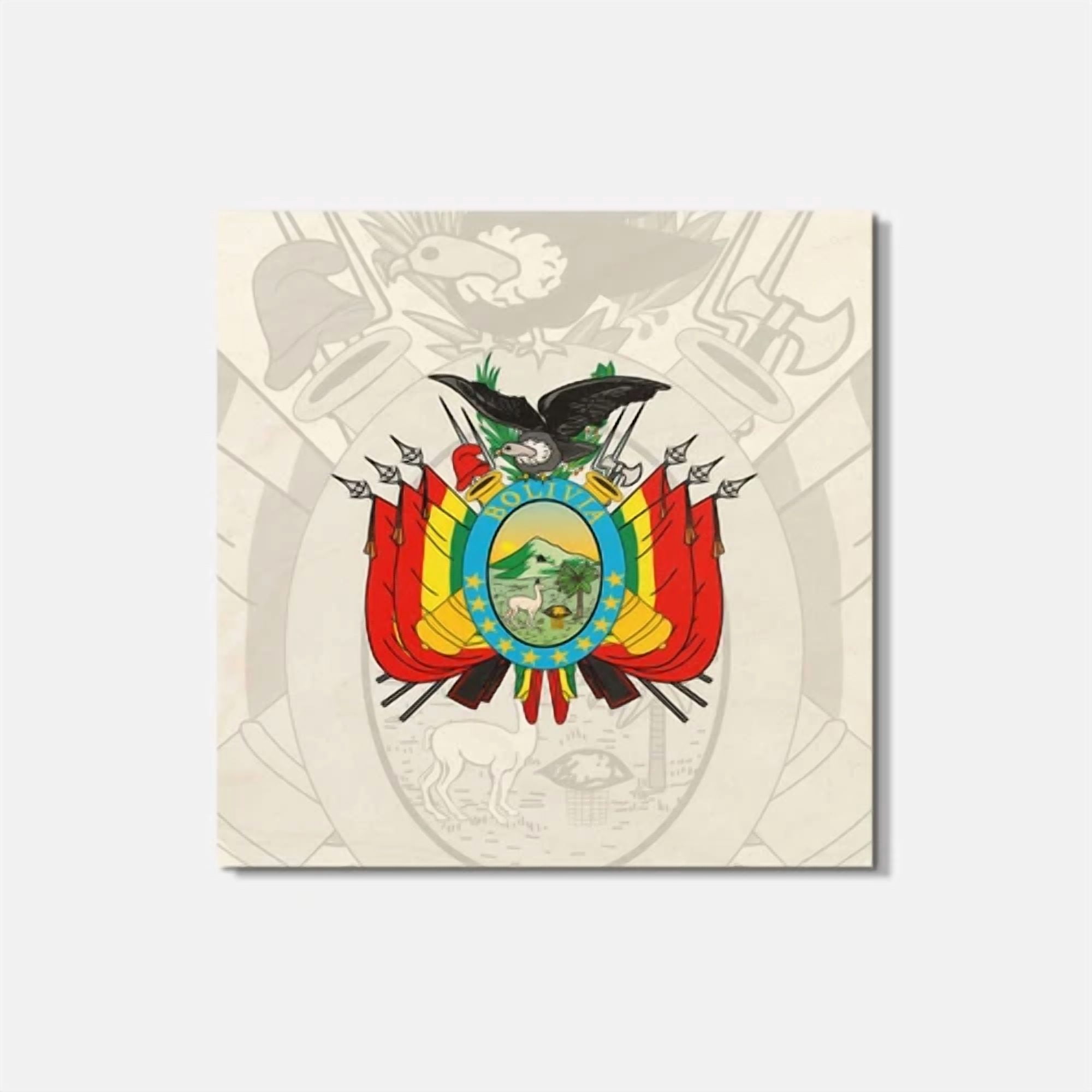 Bolivia Coat Of Arms 4'' X 4'' Square Wooden Coaster - Walmart.com