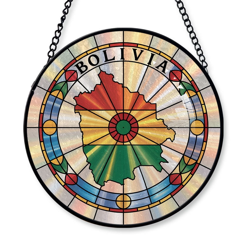 Bolivia Travel Decor Suncatcher Stained Glass Window Hanging, Gift for ...
