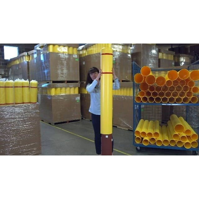 BollardGard 4" x 52" 2-Pack Bollard Cover - Innoplast (Yellow BlackTape ...