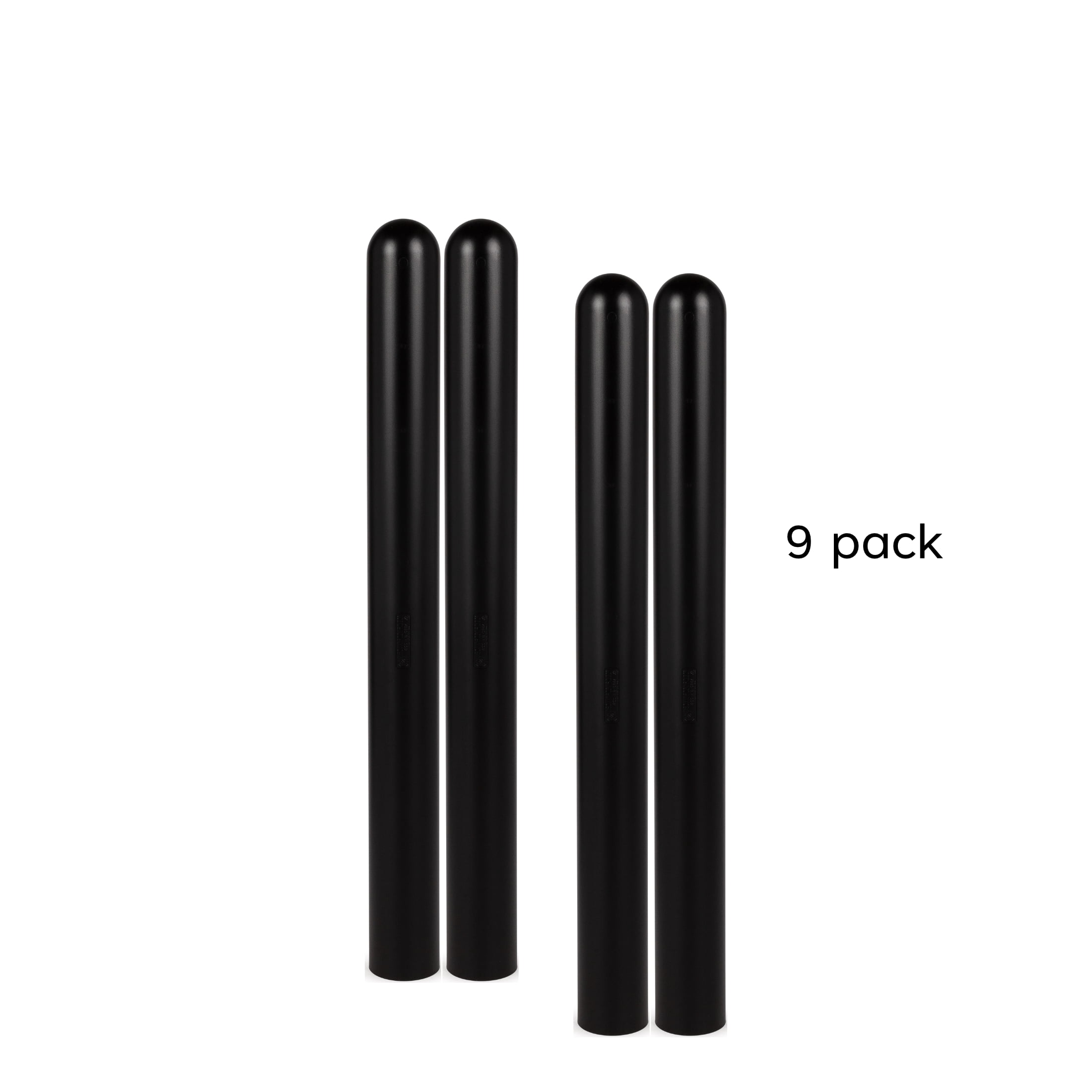 BollardGard 4" x 52" 9-Pack Round Top Bollard Cover - Innoplast (Black ...