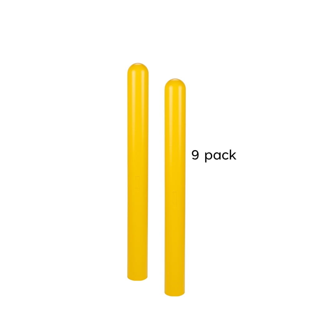 BollardGard 4" x 52" 9-Pack Round Top Bollard Cover - Innoplast (Yellow ...