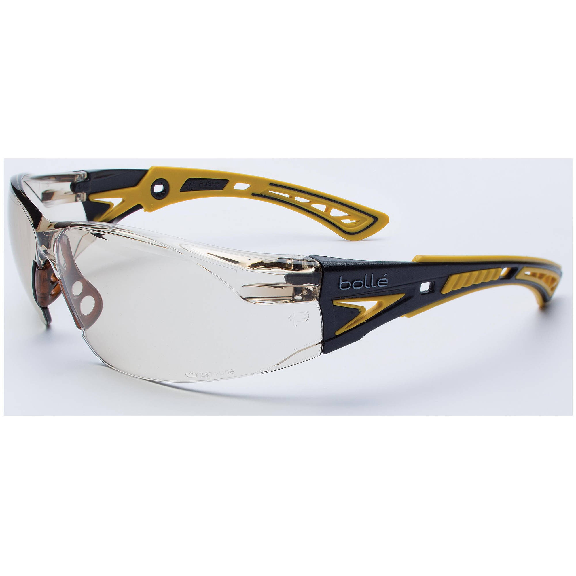 Bolle 40245 Rush Plus Black/Yellow Temples CSP Pltnm Anti-Fog Safety ...