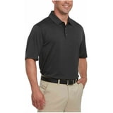 Bolle Men's Performance Short Sleeve Polo Golf Shirt, Textured Black ...