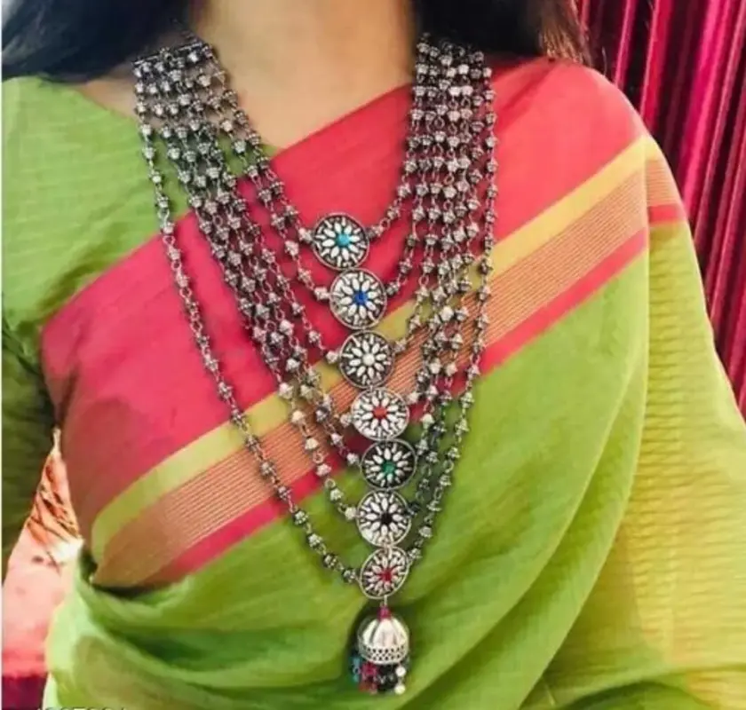 Bollywood Style Oxidized Silver Plated Necklaces Set/Bohemian Fashion ...