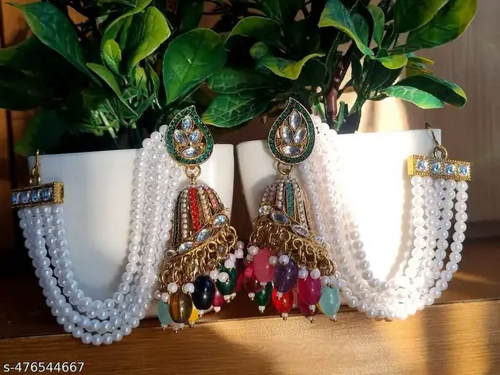 Bollywood Style Traditional Indian Jewelry Bahubali Jhumki Jhumka Earrings for Women - Walmart.com