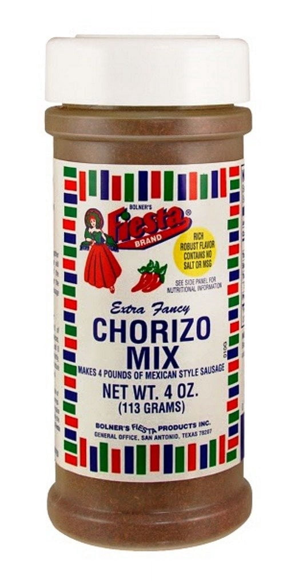 Bolner's Fiesta Extra Fancy AKF18 Salt-Free Chorizo Mix, 4 Ounces ...