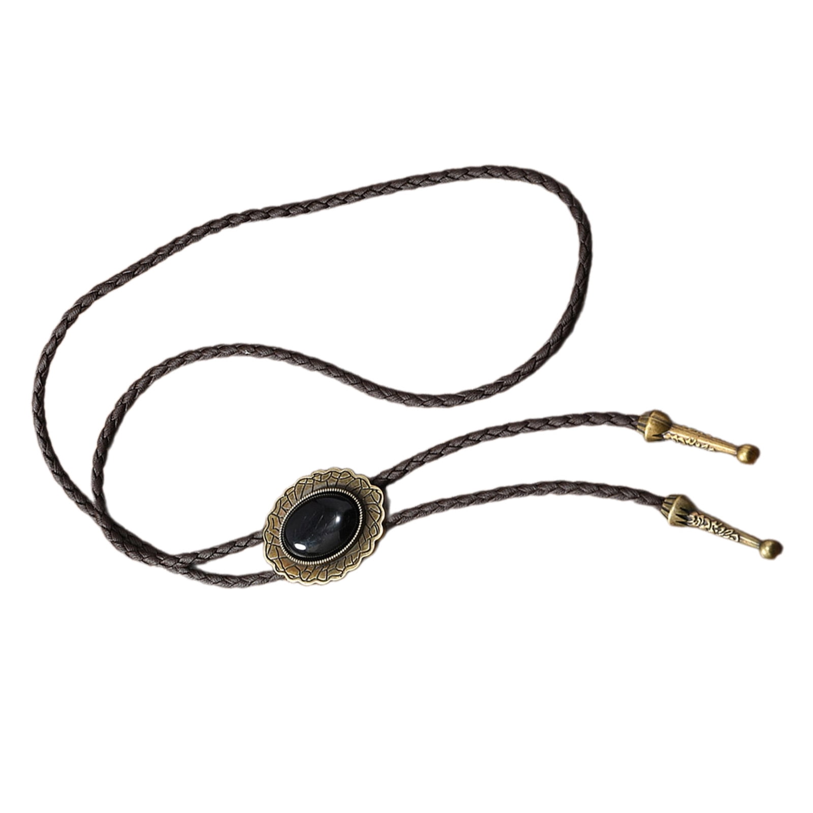 Bolo Tie Necktie Vintage Leather Braided Rope Necklace with Metal Bird ...
