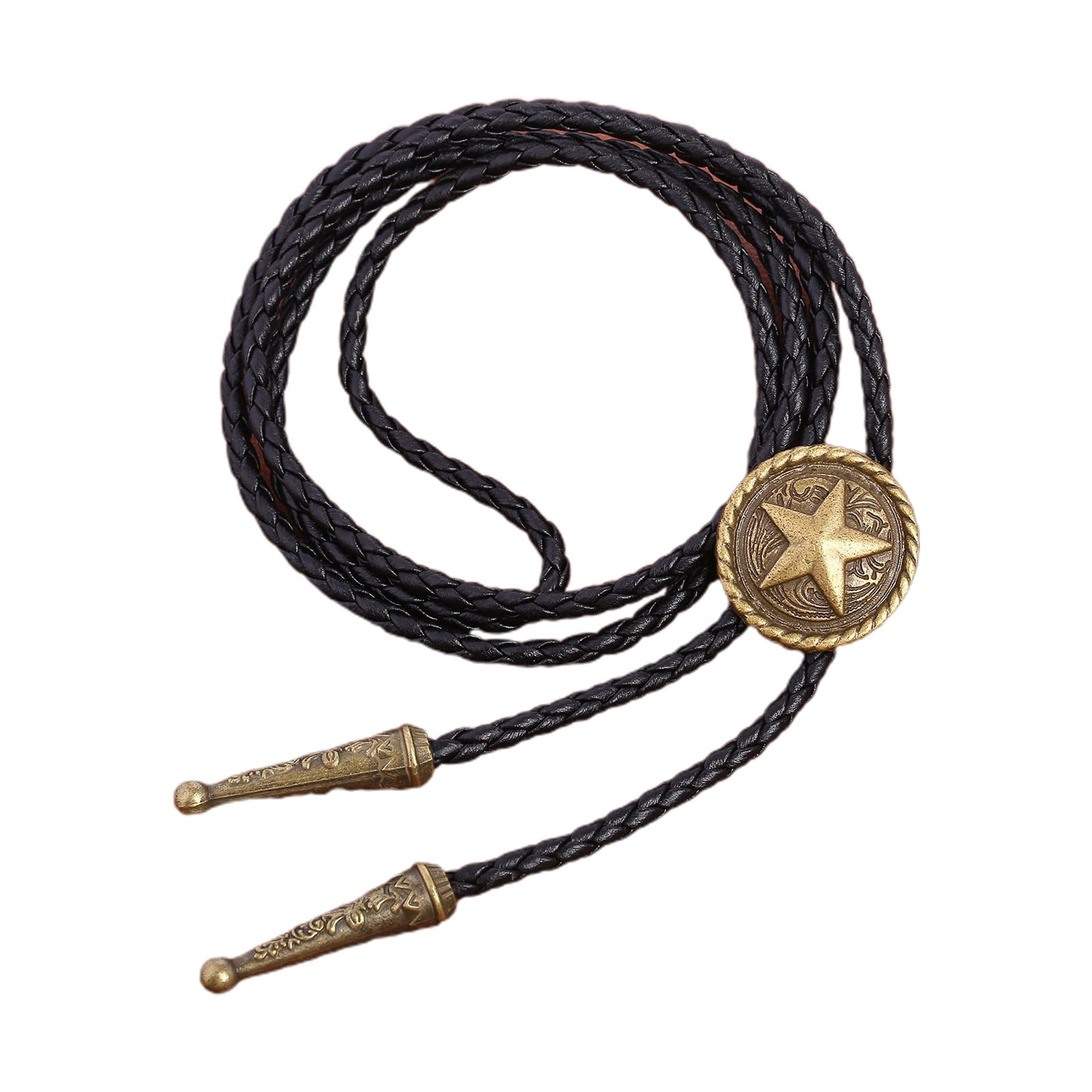 Bolo Tie Star Cowboy Neckties Vintage Faux Leather Rope Necklace ...