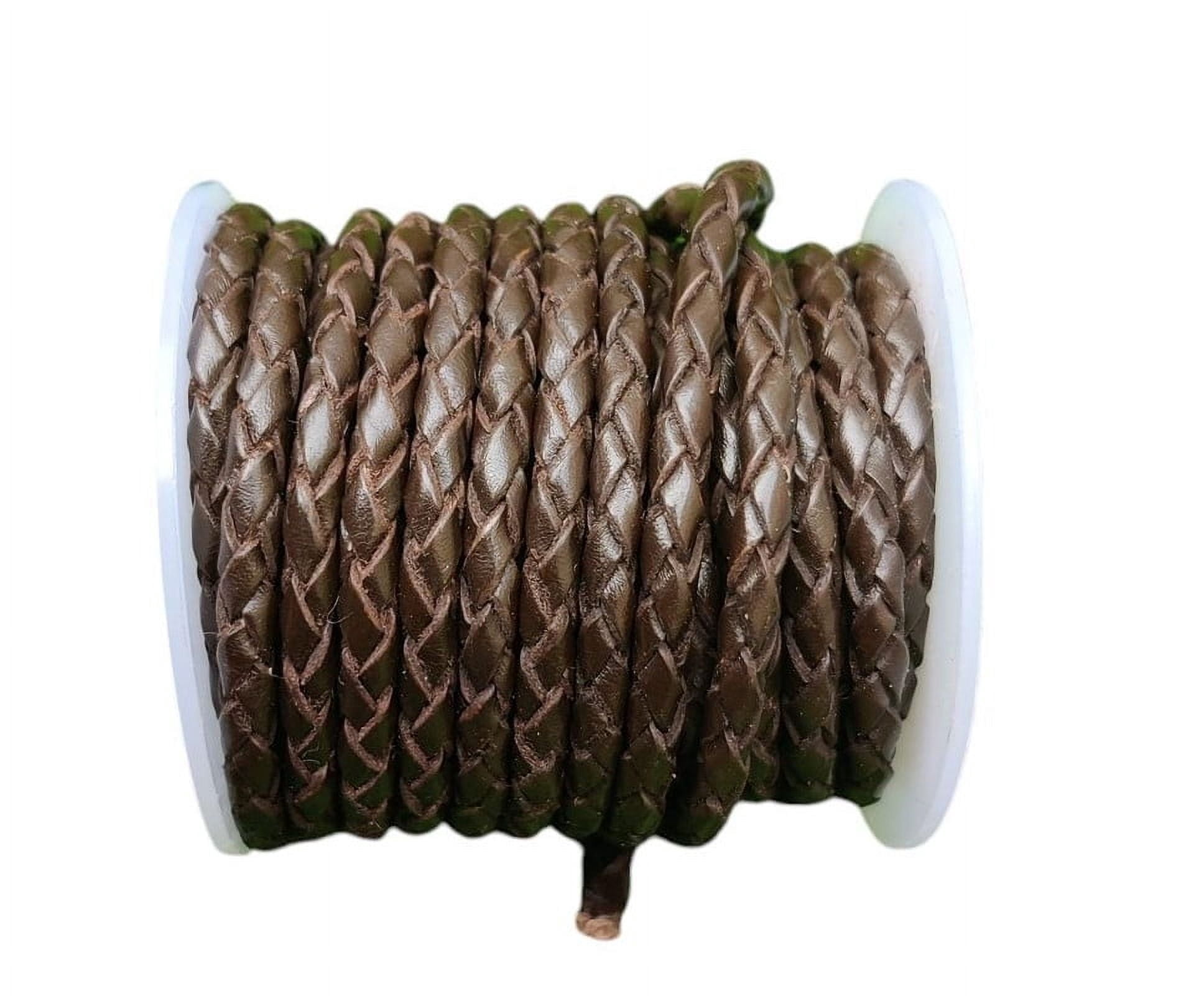Hottmess Braided Brown Leather Cord, 3 mm, 5 Yards - Walmart.com