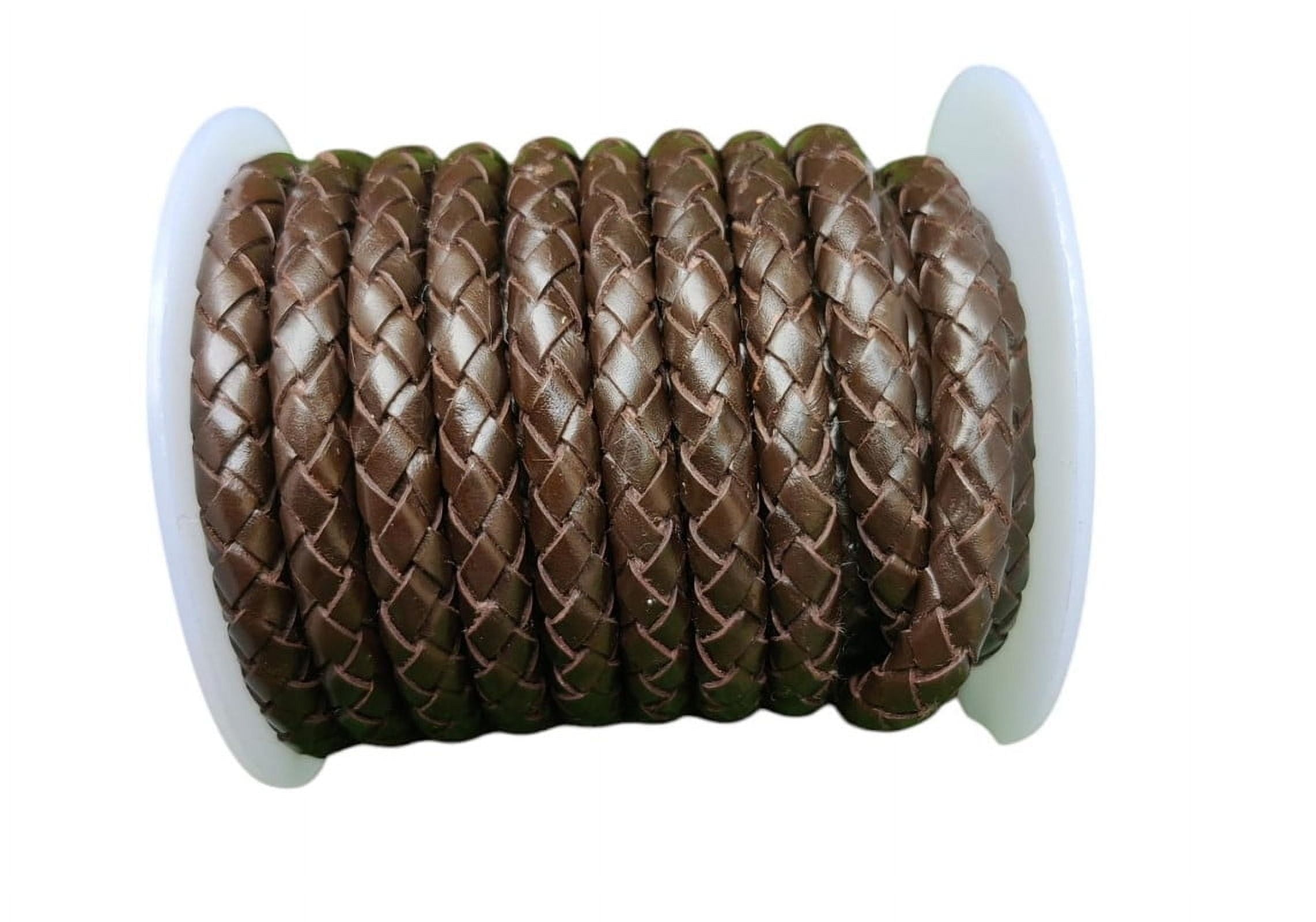Hottmess Bolo Braided Brown Leather Cord, 6 mm, 5 Yards leather stringing material - Walmart.com