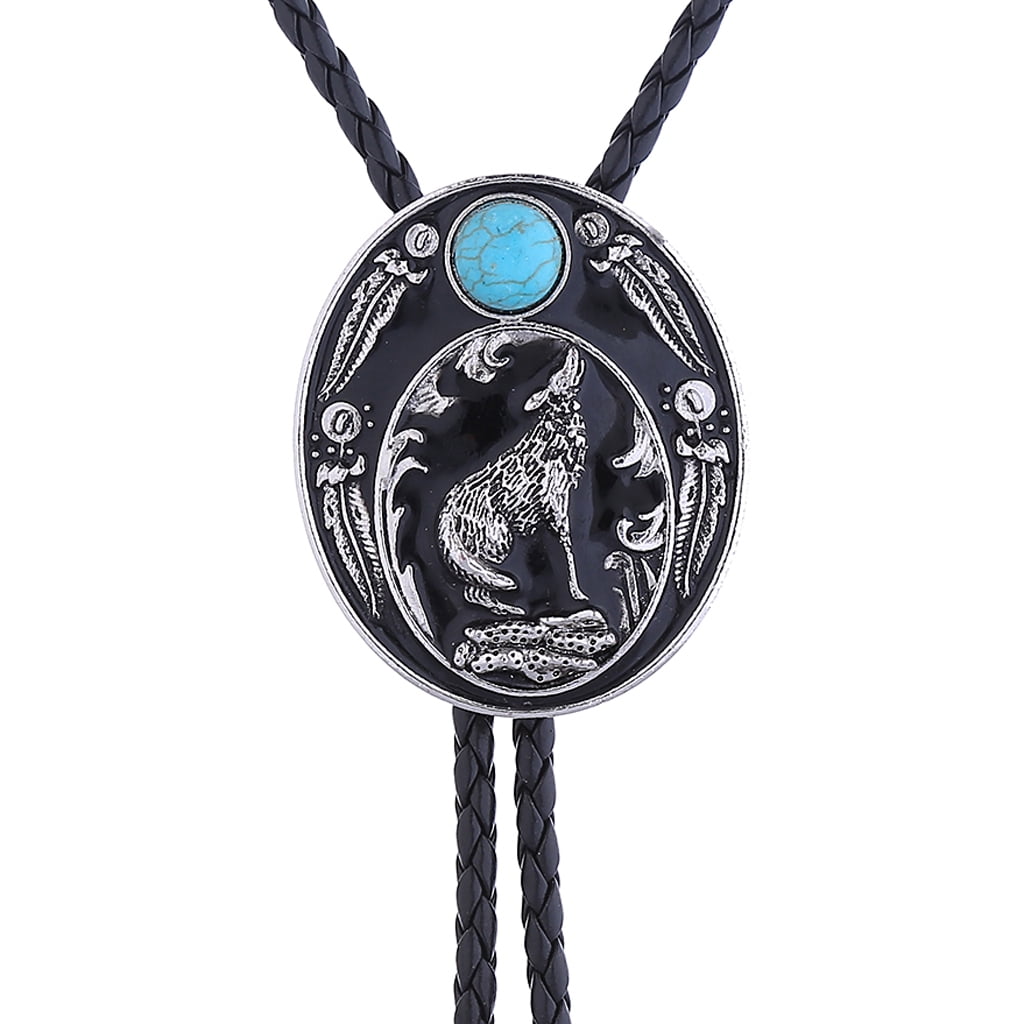 Bolo tie Turquoise, Native American Western Cowboy Rodeo Howling Wolf ...