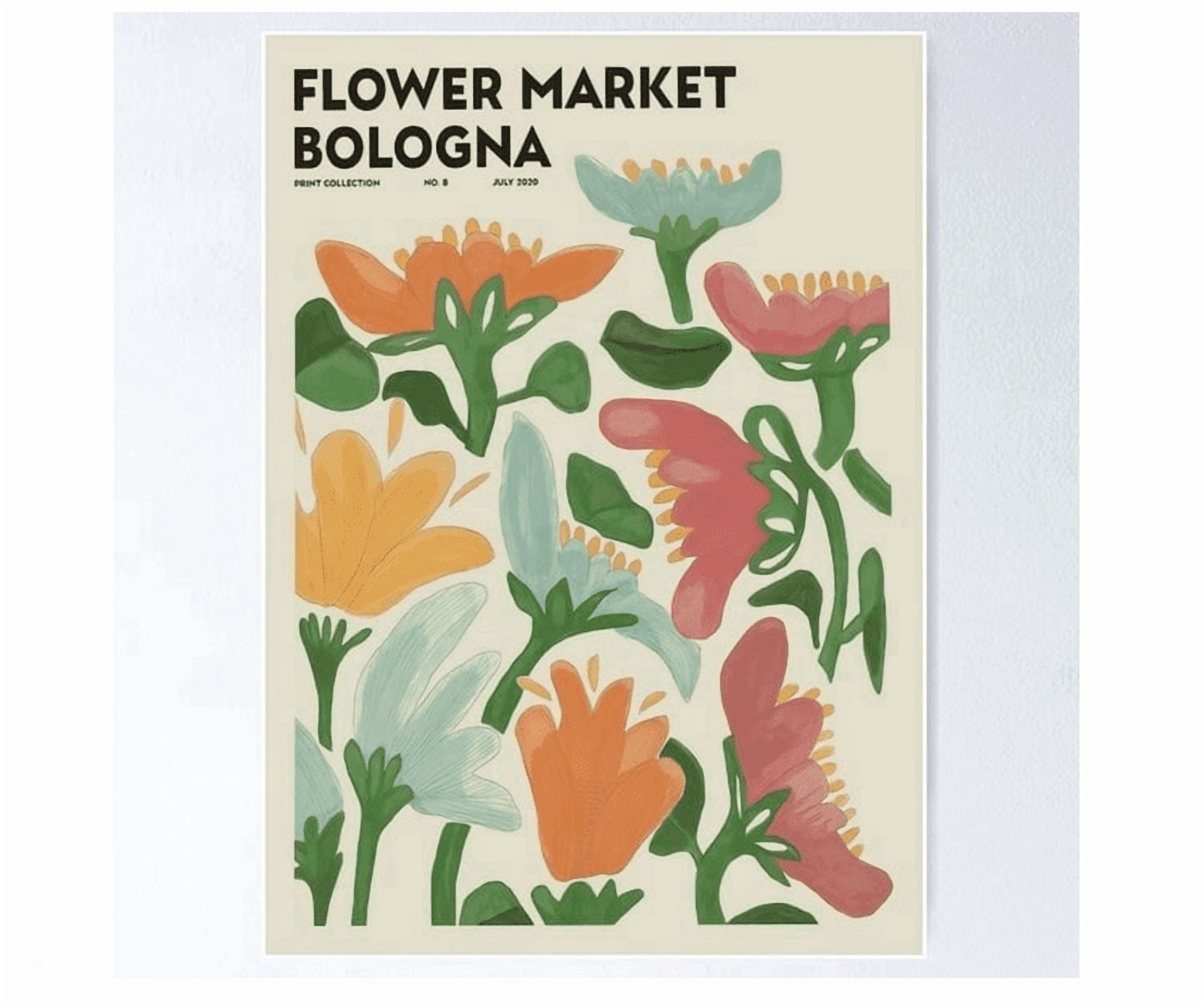 Bologna Collection Flower Market Poster Home Decor Office Wall Art ...