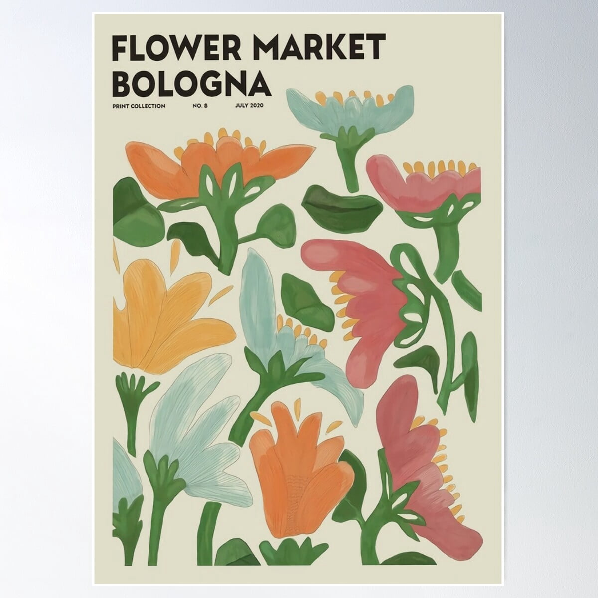 Bologna Collection Flower Market Poster Wall Art Modern Wall Decor For ...