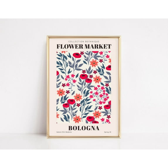 Bologna Flower Market Pink Floral Art, Unframed Paper Print Size 24x36 ...
