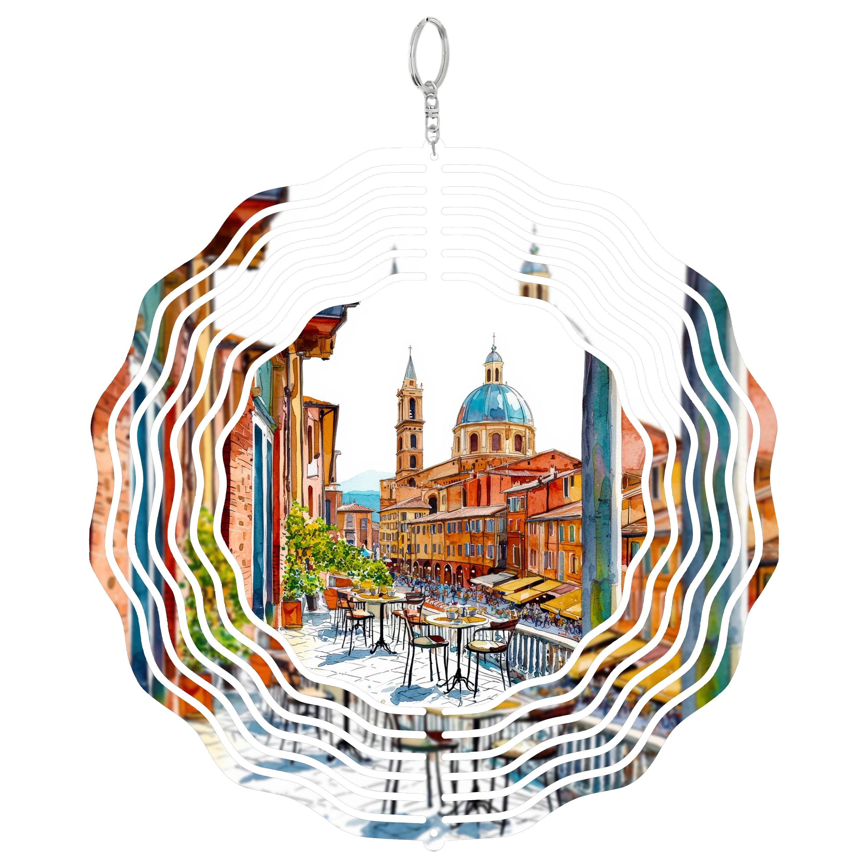 Bologna Italy Red City 3D Wind Spinner Stainless Steel Yard Decor ...