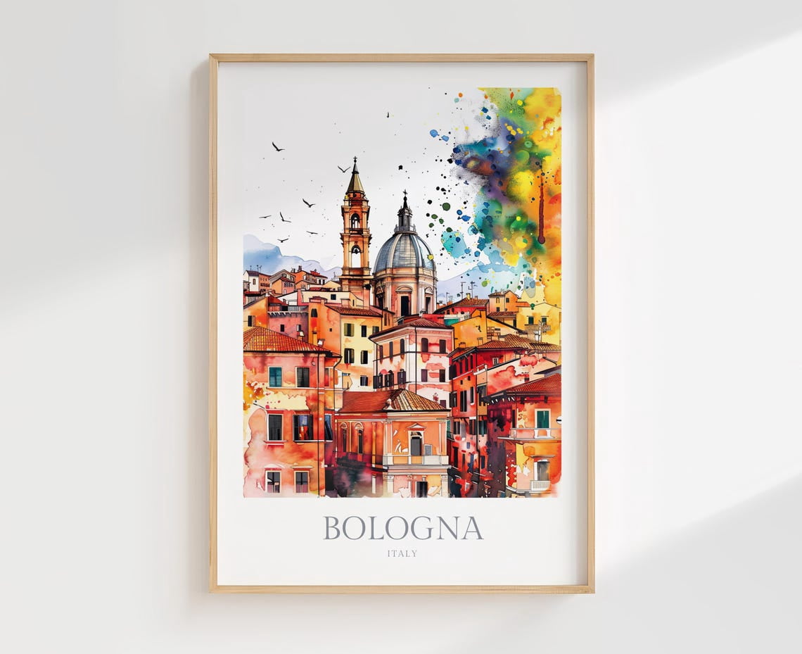 Bologna Italy Wall Art Decor Poster Drawing Poster, Unframed Size 24x36 ...