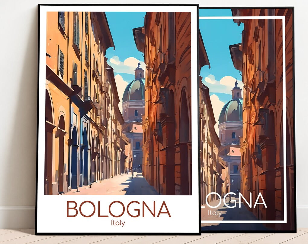 Bologna Travel Poster Bologna Poster Wall Art Italy Vintage Poster ...