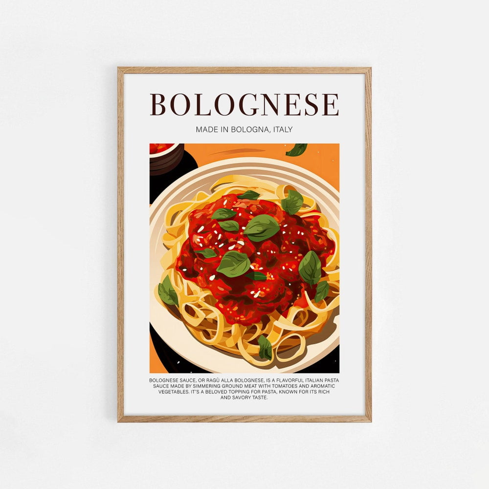 Bolognese Art Print, Pasta Food Poster, Spaghetti Artwork, Pasta ...