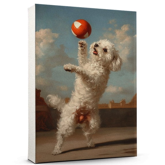 Bolognese Cute Dog Volleyball Poster Canvas – Retro Bolognese Dog ...