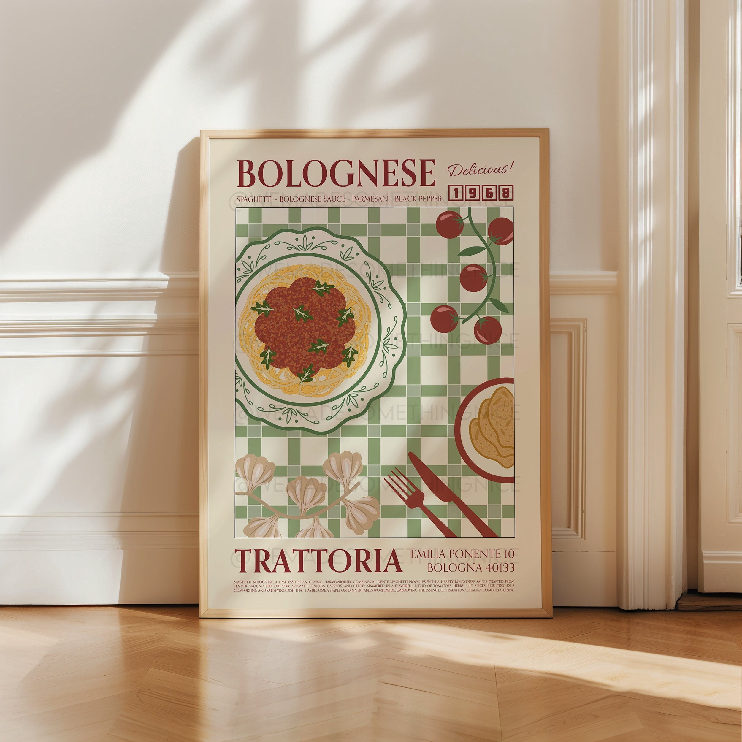 Bolognese Poster Pasta Art Kitchen Art Kitchen Poster Kitchen Print ...