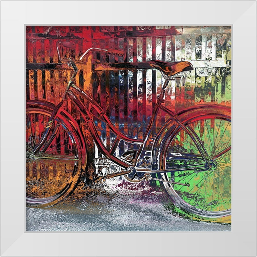 Bolokofsky, Ronald 15x15 White Modern Wood Framed Museum Art Print Titled - Red Bike - Walmart.com