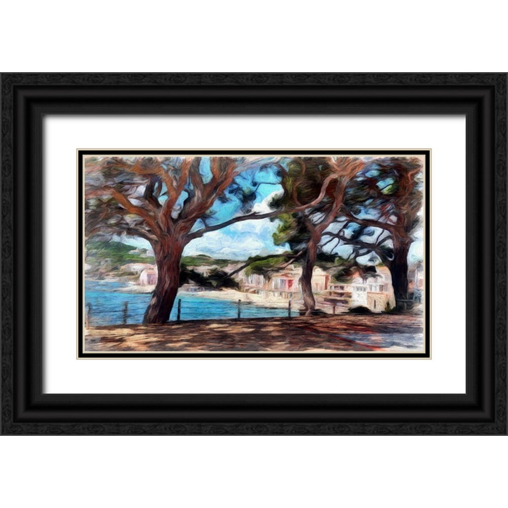Bolokofsky, Ronald 18x12 Black Ornate Wood Framed with Double Matting ...