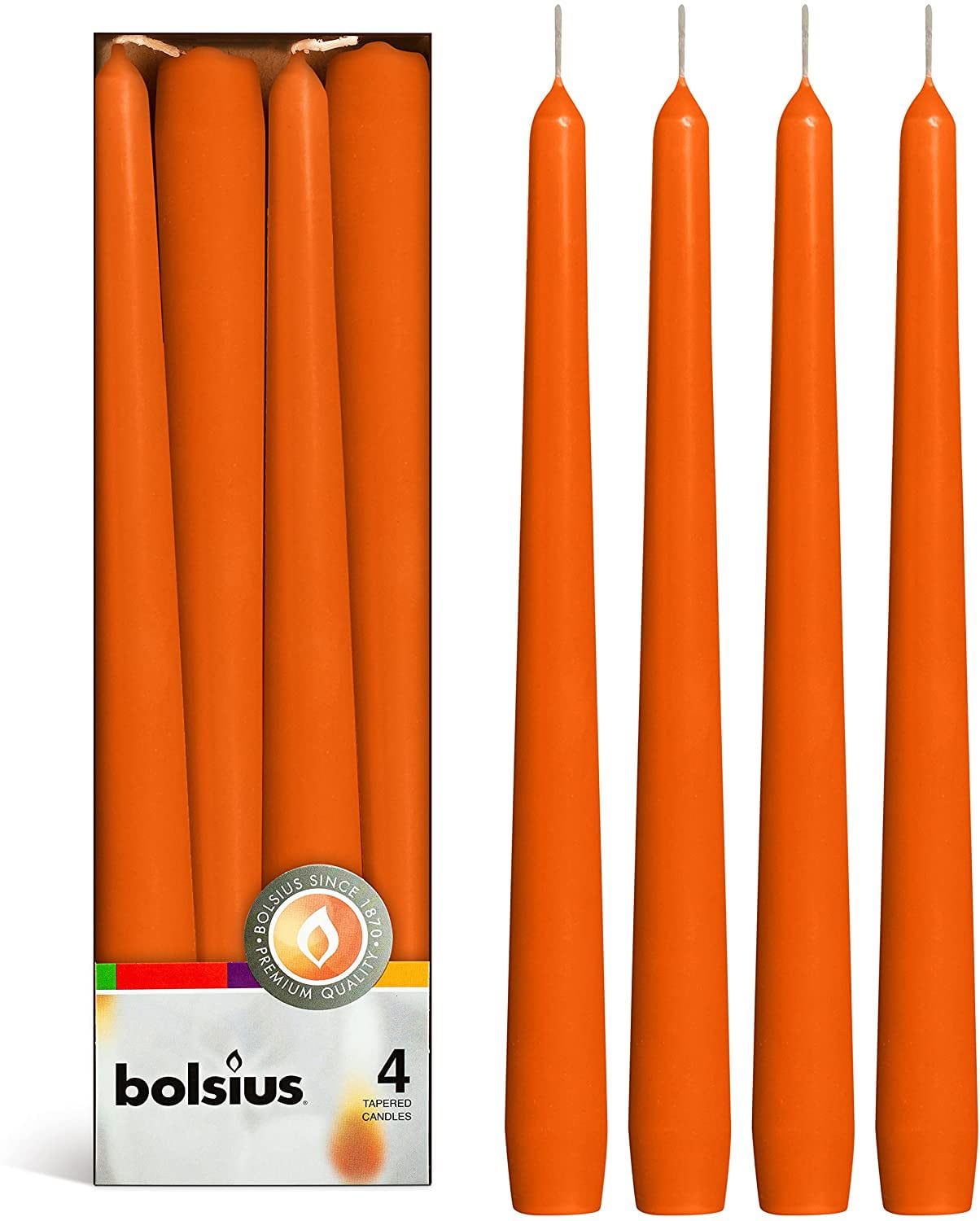 Bolsius 10" Colorful Unscented Taper Candles, Decorative Paraffin Wax ...