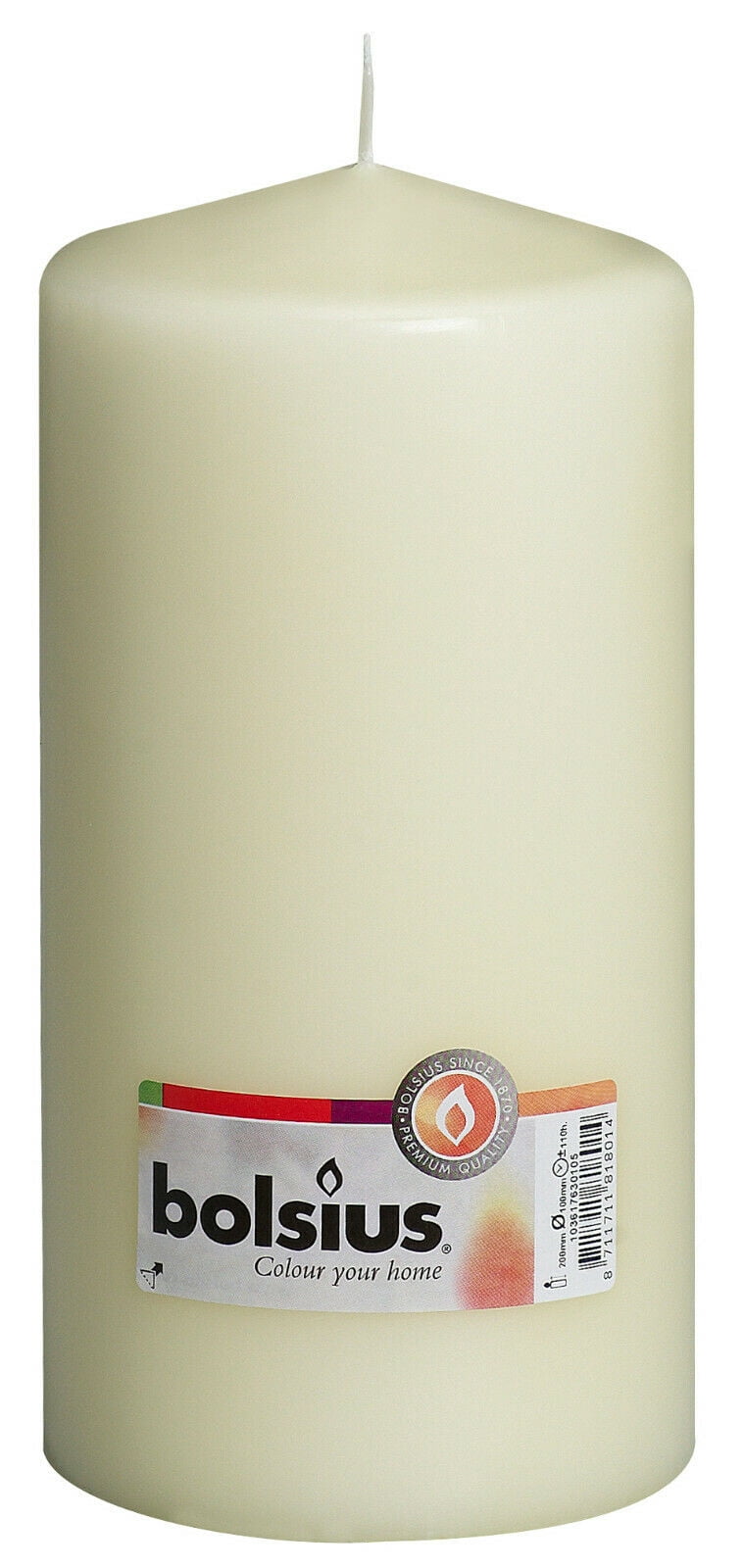 Bolsius 4 X 8" Ivory Large Pillar Unscented Decorative Candles for ...