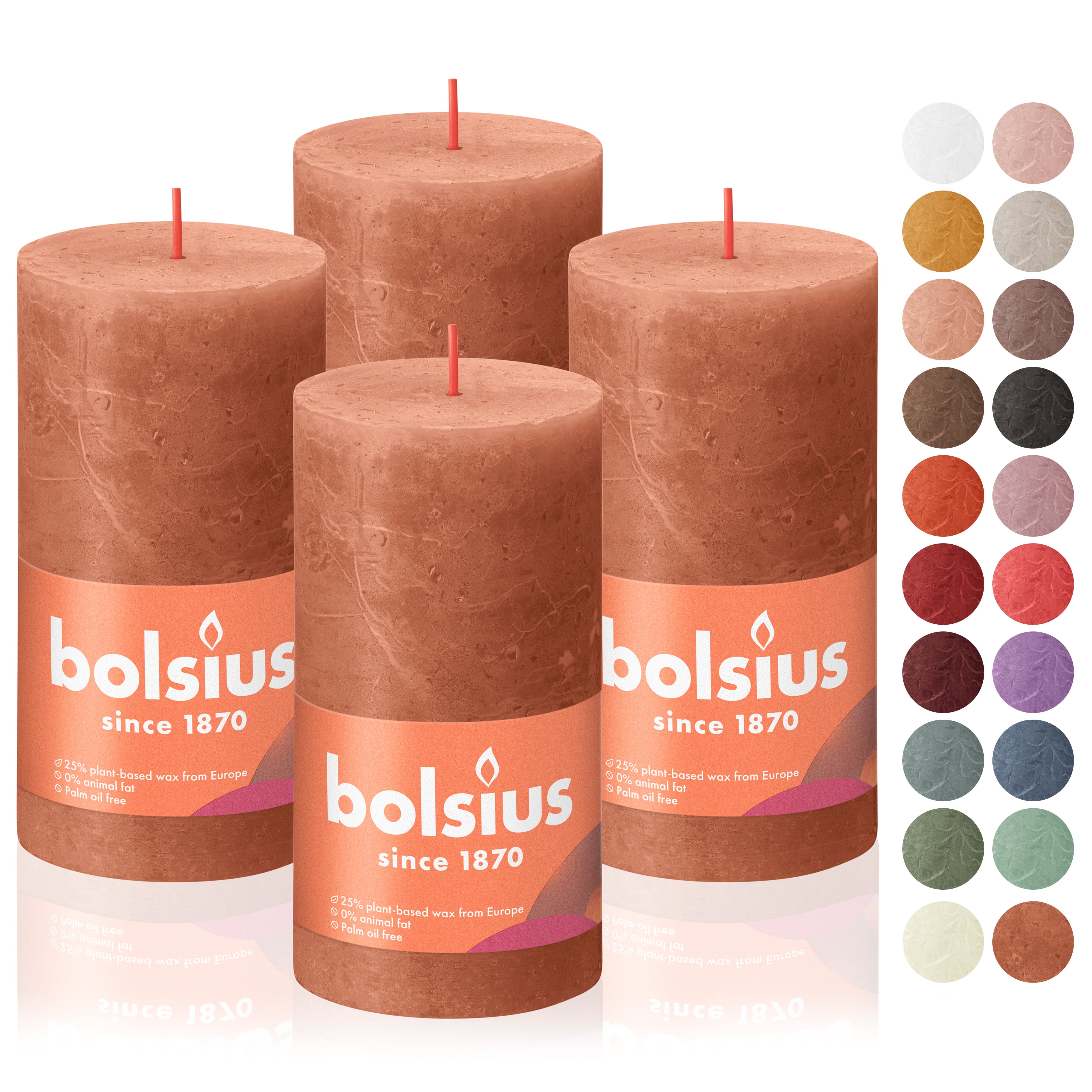 Bolsius Rusty Pink Rustic Pillar Candles 2.75" X 5" Party Candles ...