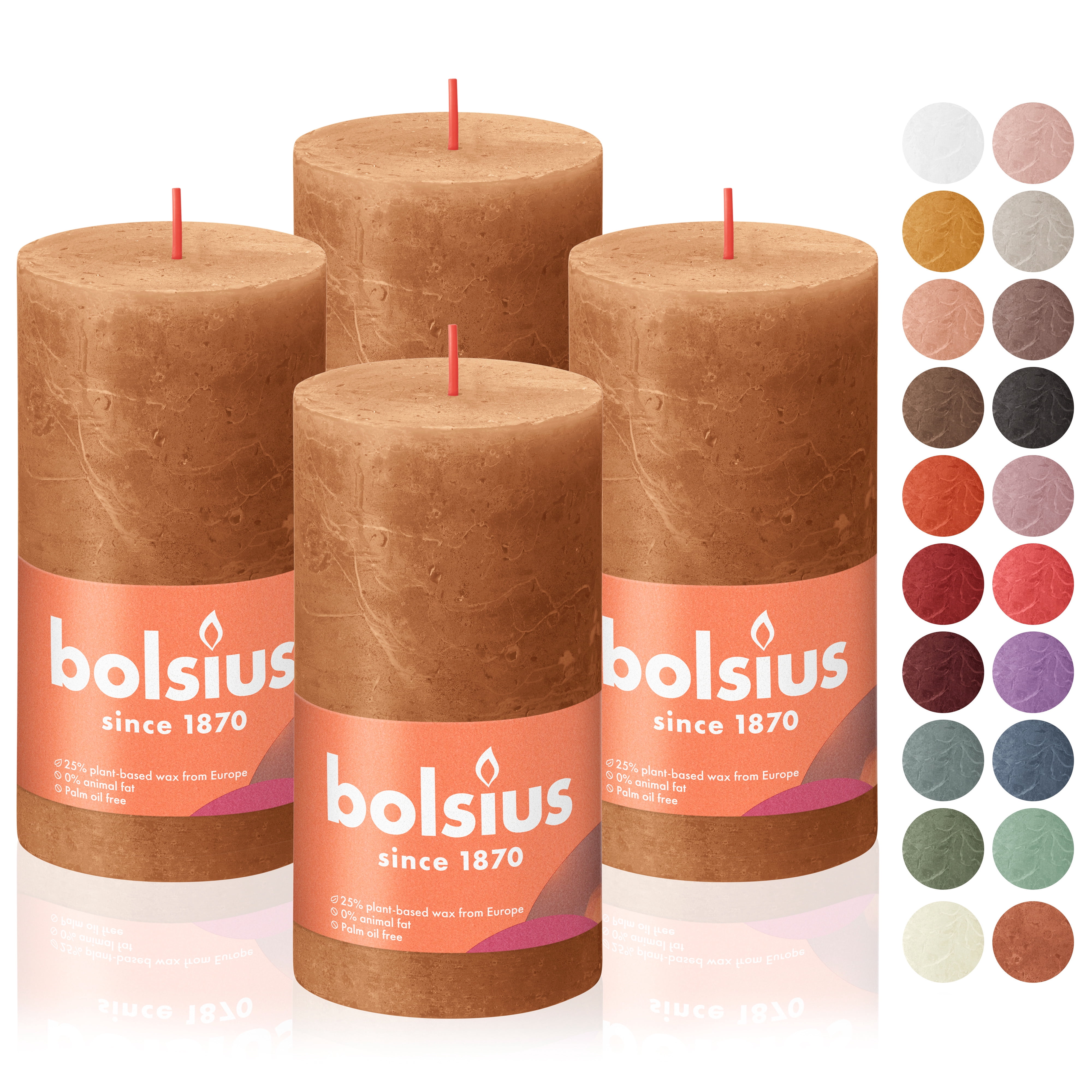 Bolsius Spice Brown Rustic Pillar Candles 2.75" X 5" Décor - Dinner ...