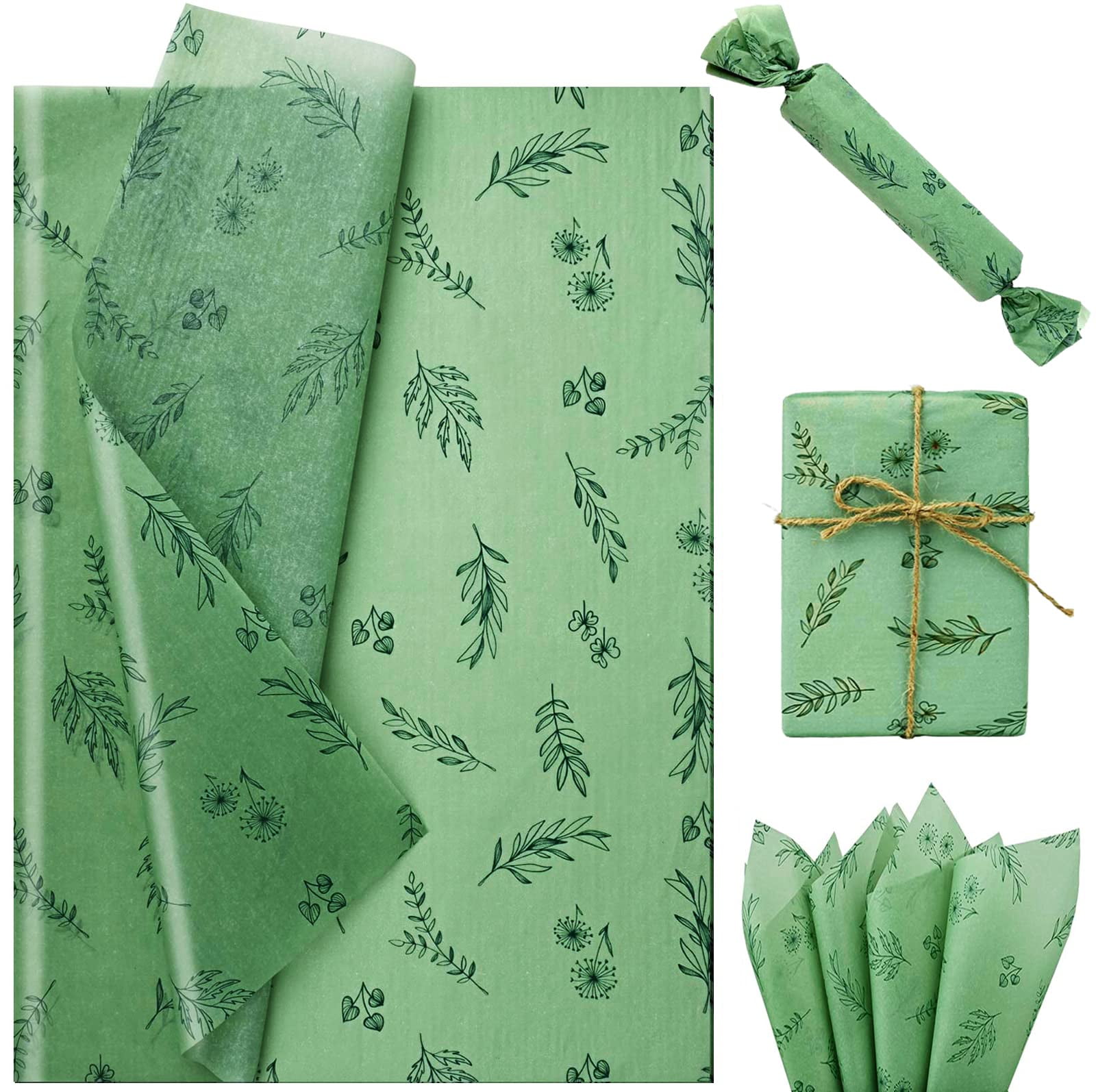 Bolsome 100 Sheets 20 DHF10 * 14 Inches Botanical Print Tissue Paper ...