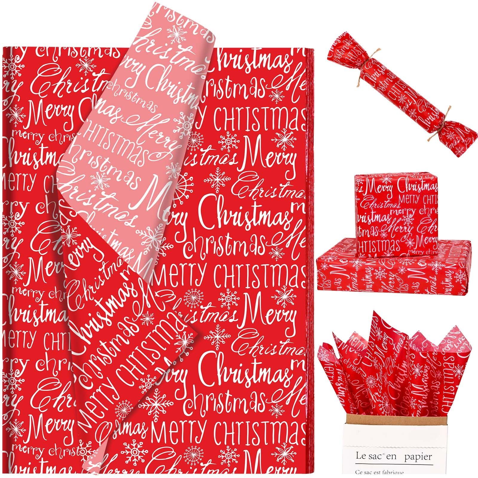 Bolsome 100 Sheets 20 OIF8 * 14 Inches Christmas Paper for Gift Bags ...