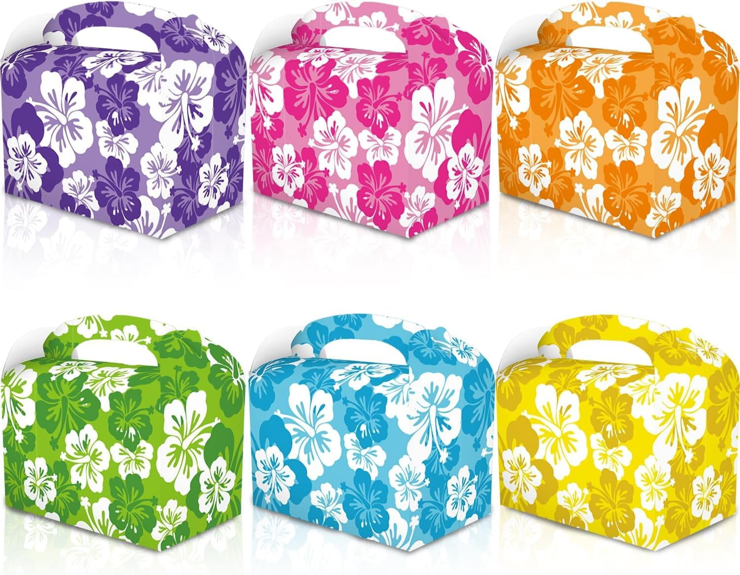 Bolsome 24Pcs Hawaiian Party OIF8 Paper Gift Boxes Luau Island Tropical ...