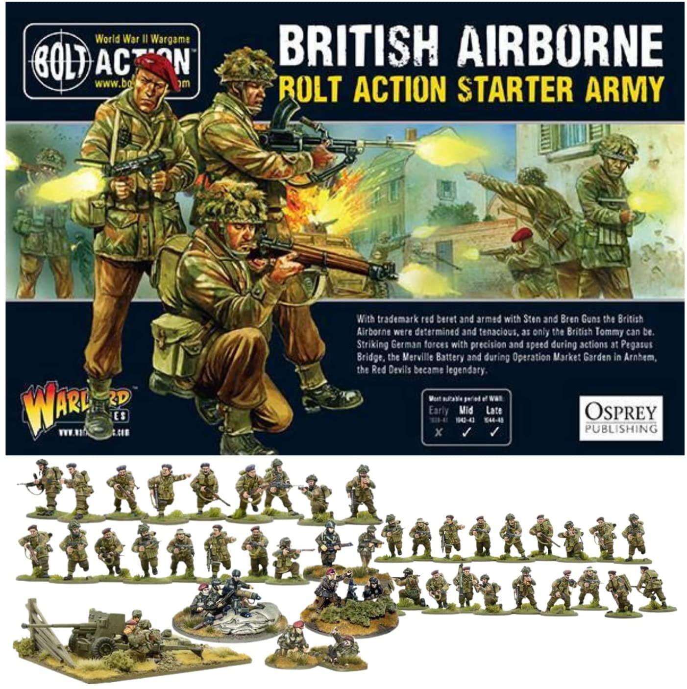 Bolt Action Miniatures- Warlord Games British Airborne Starter Set ...