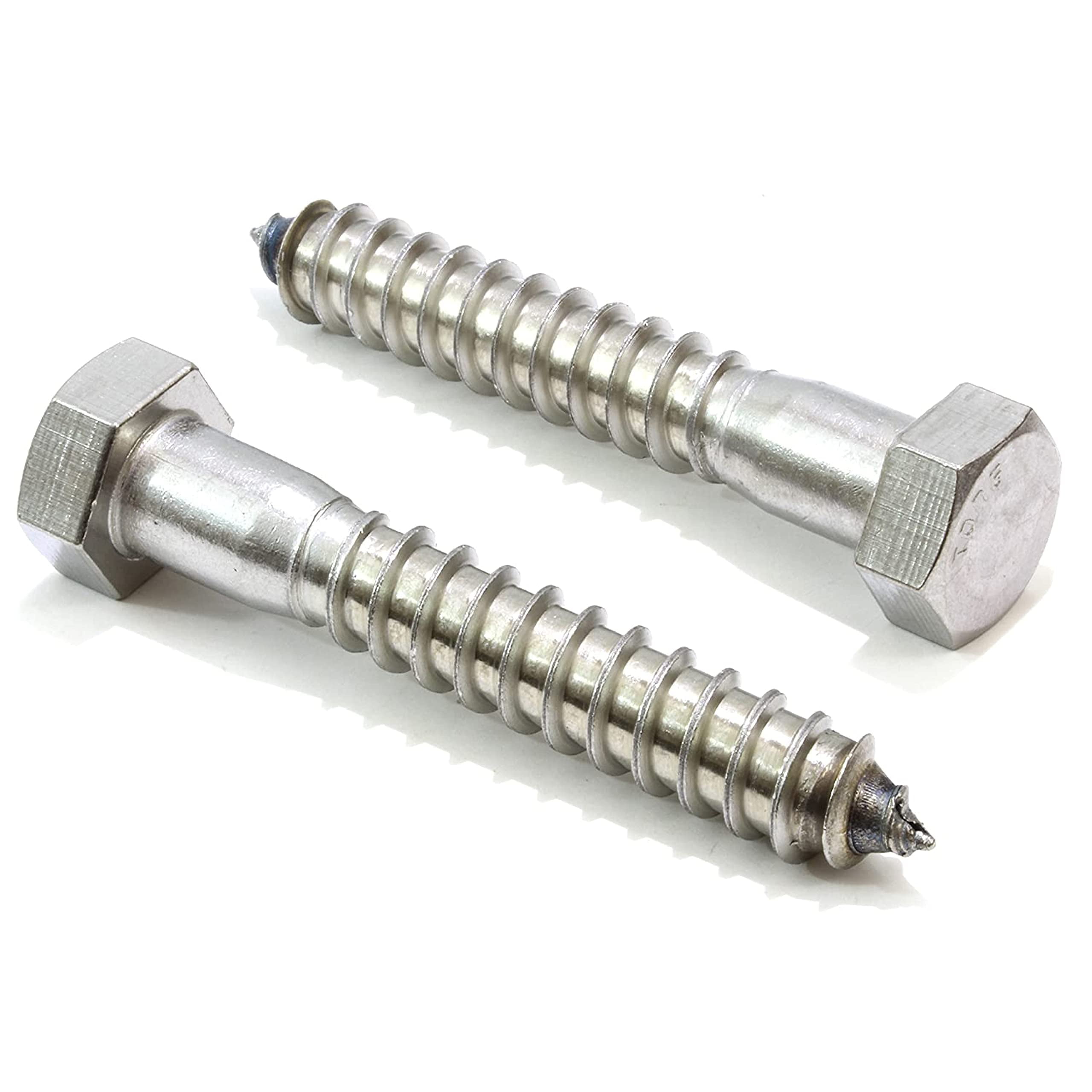 Bolt Dropper 1/2" x 3" Stainless Hex Head Lag Bolt Screws, (10 Pack ...