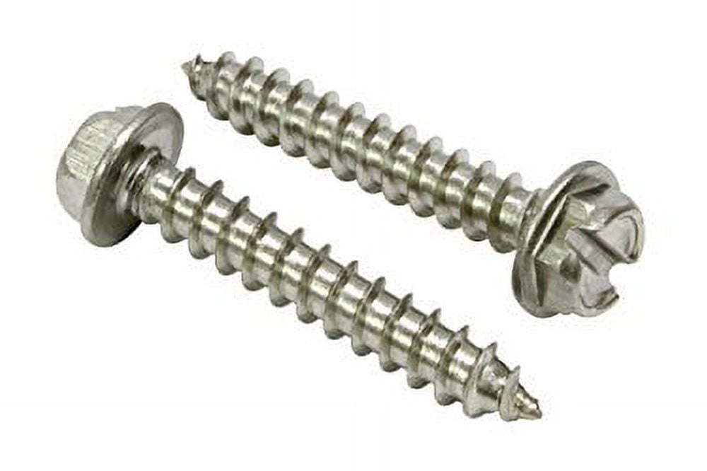 Bolt Dropper #8 x 1" Stainless Slotted Hex Washer Head Screw (100 pc ...