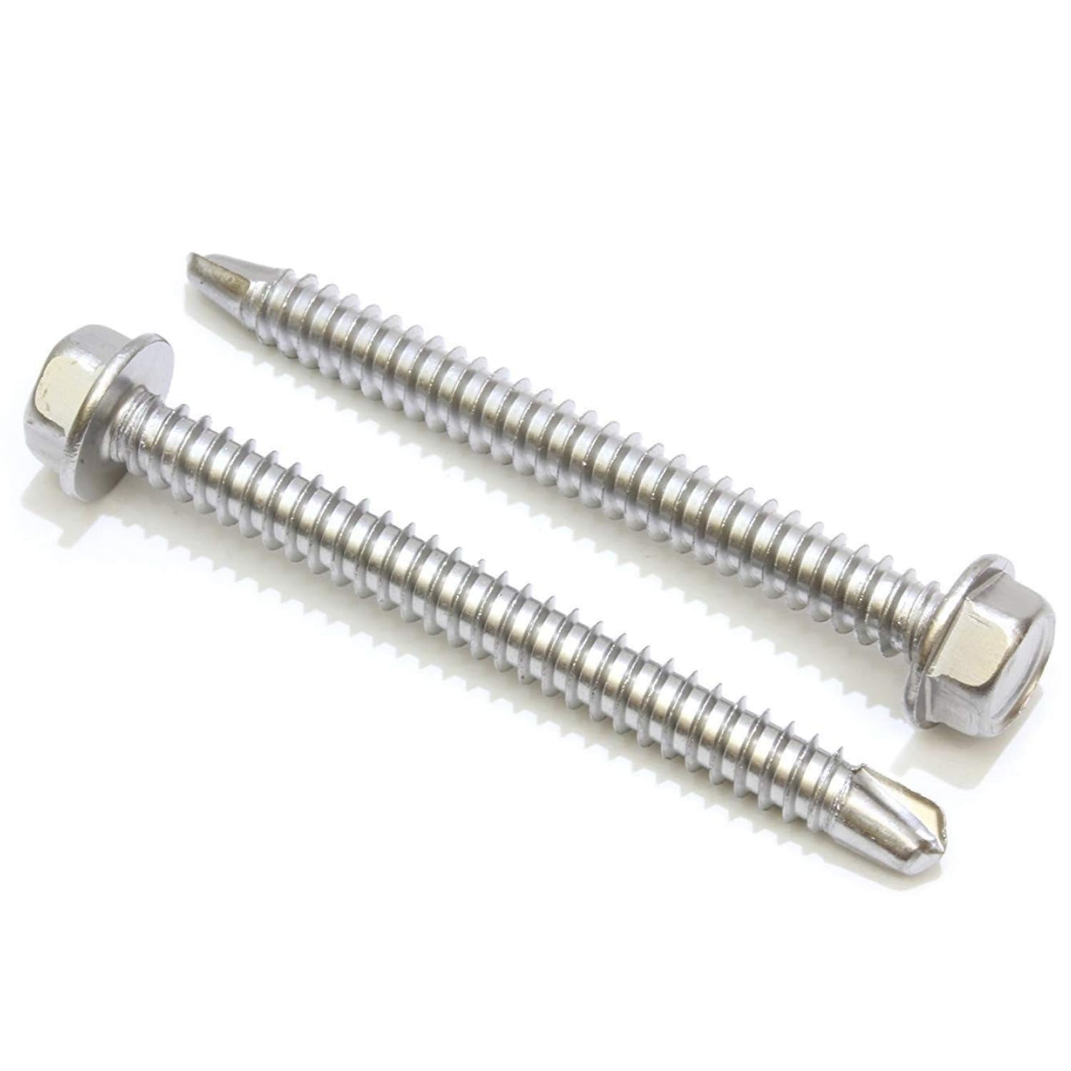 Bolt Dropper No. 10 x 2-1/2" Stainless Hex Washer Head Self Drilling ...