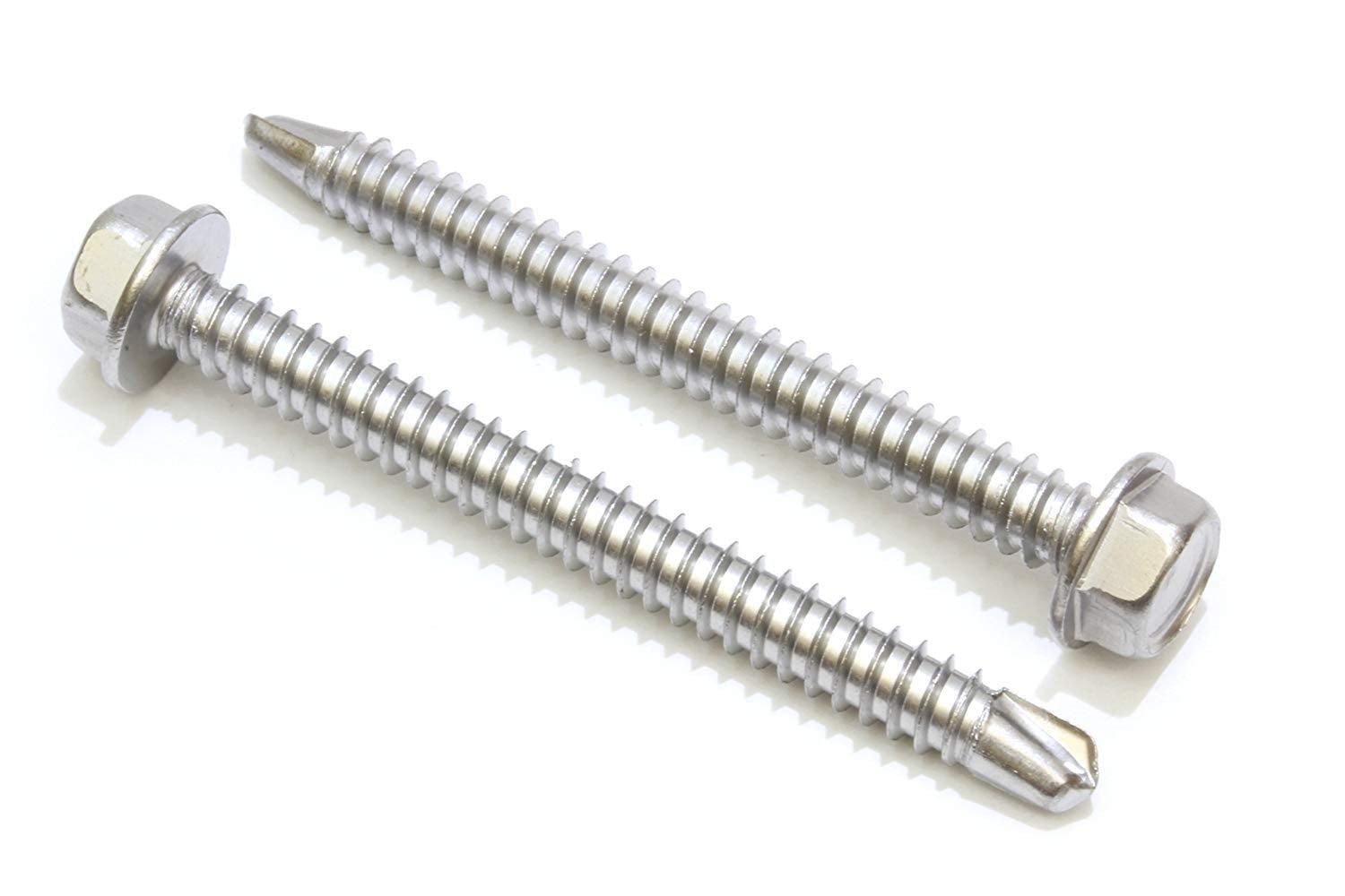 Bolt Dropper No. 14 x 3 Stainless Hex Washer Head Self Drilling Screws ...