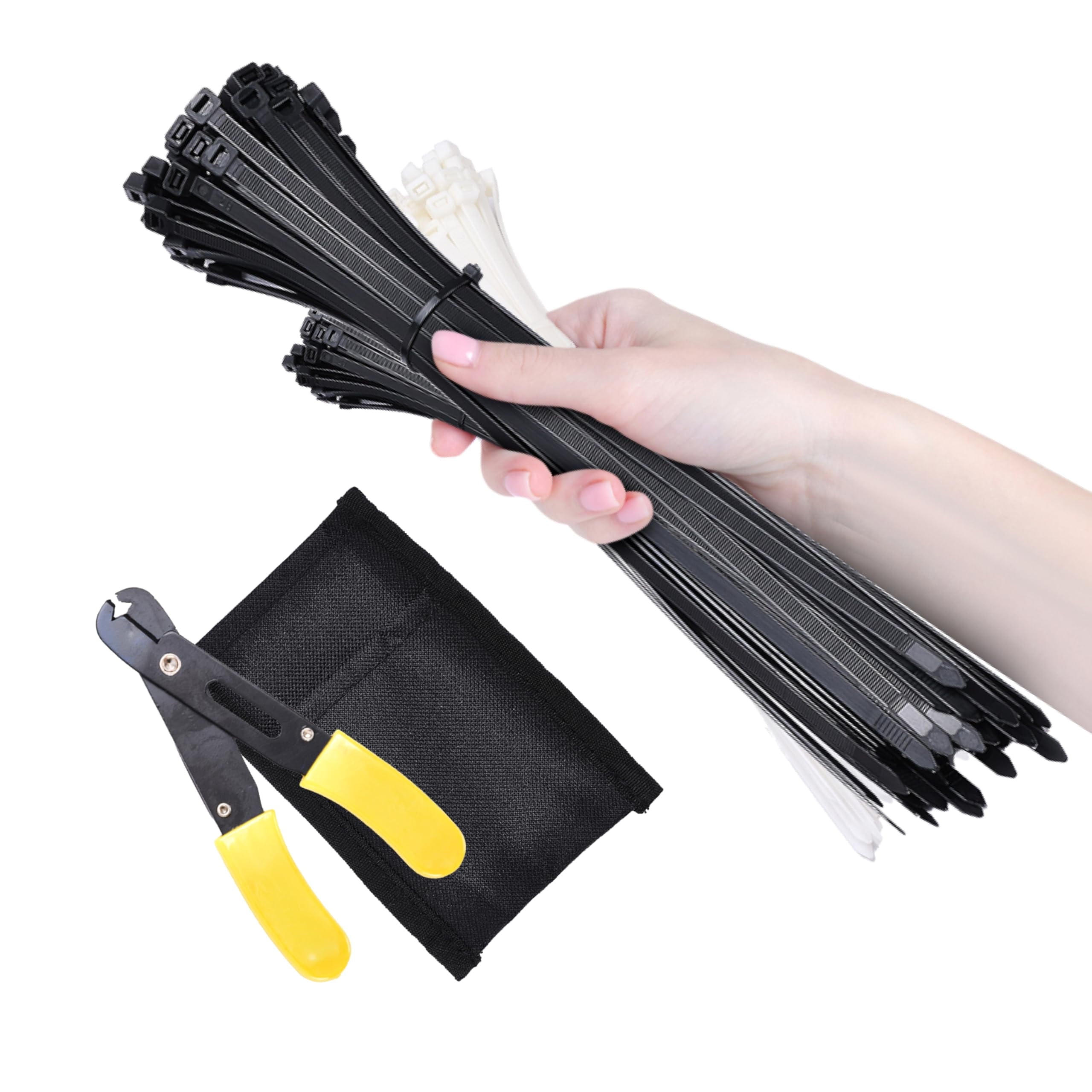 Bolt Dropper Zip Ties - Set of 1200 Black and White Cable Ties ...