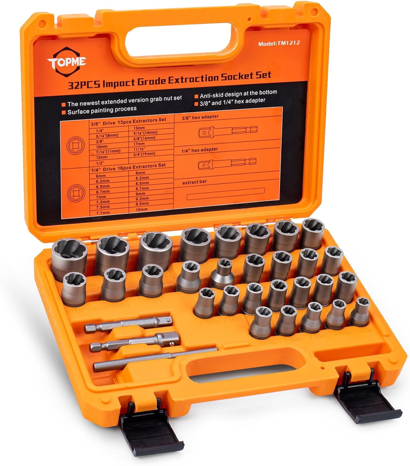 Bolt Extractor Kit, 32 Piece Easy Out Bolt Extractor Set,Stripped Bolt ...